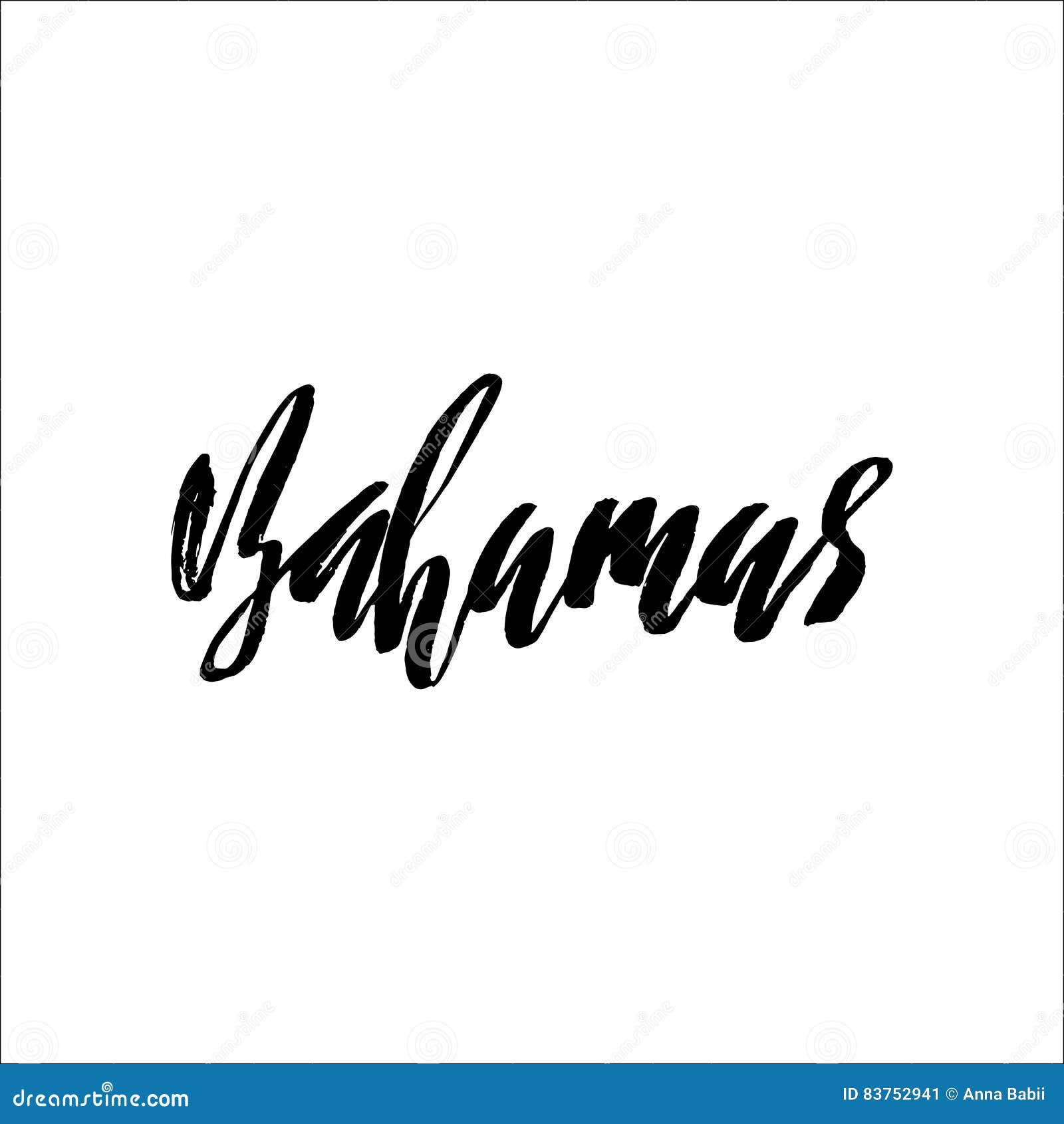The Bahamas, Hand-lettered Paint, Hand Drawn Calligraphy, Vector ...