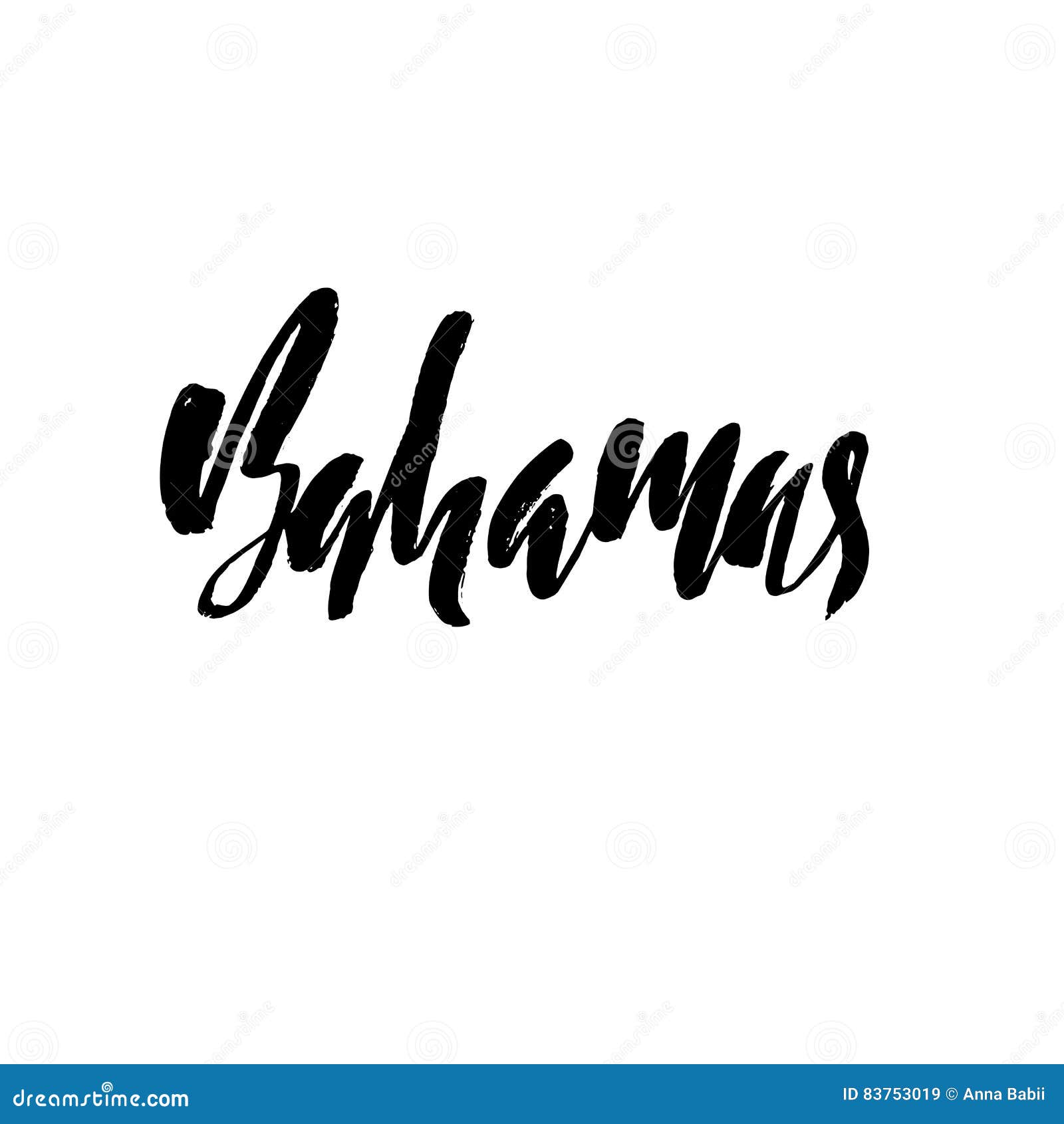 The Bahamas, Hand-lettered Paint, Hand Drawn Calligraphy, Vector ...