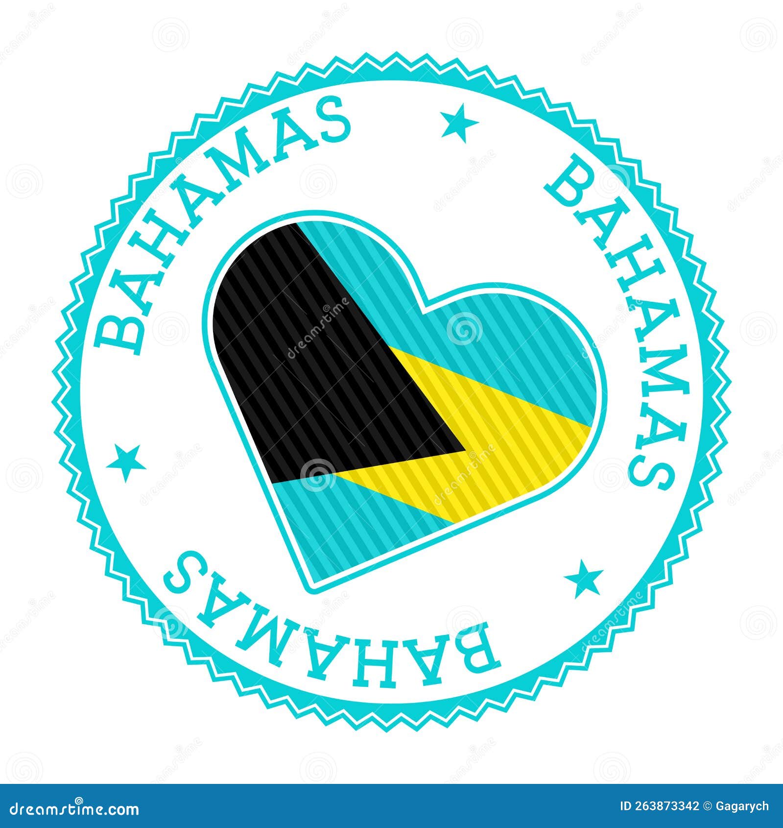 Bahamas heart badge. stock vector. Illustration of international ...