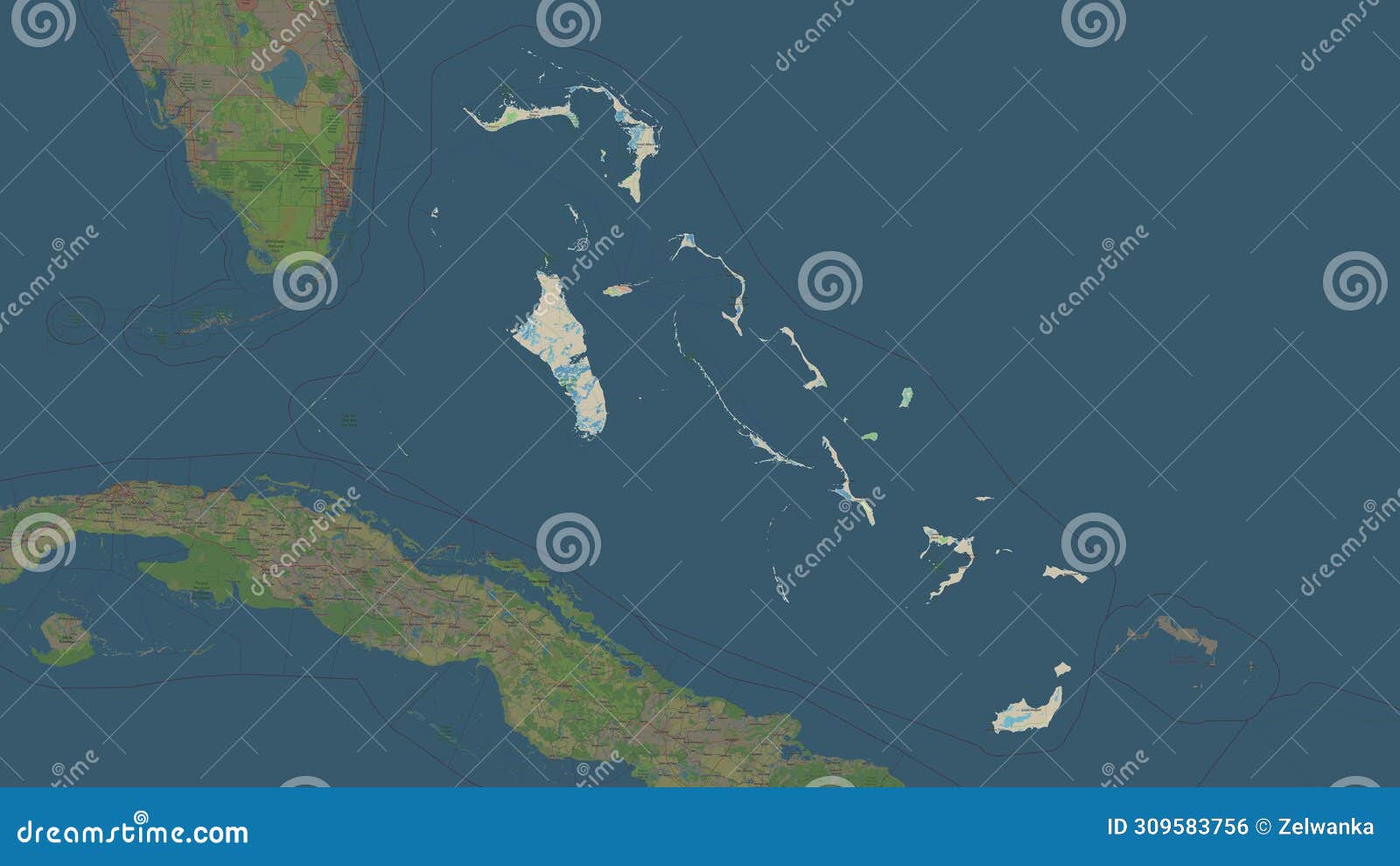 Bahamas Highlighted. Topo Standard Stock Illustration - Illustration of ...