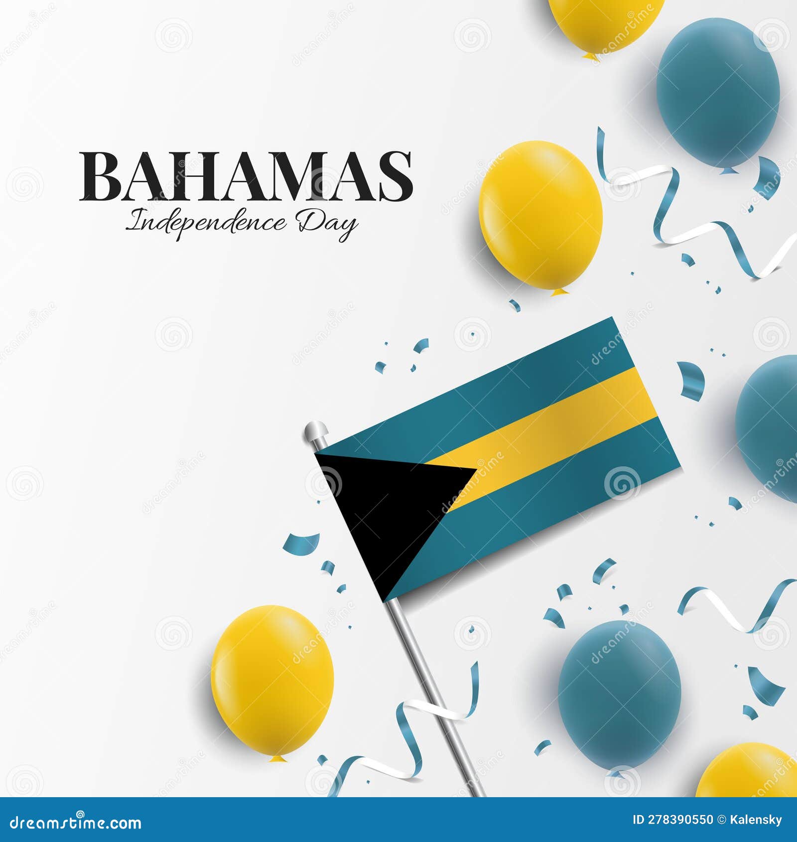 Bahamas Independence Day stock vector. Illustration of banner - 278390550
