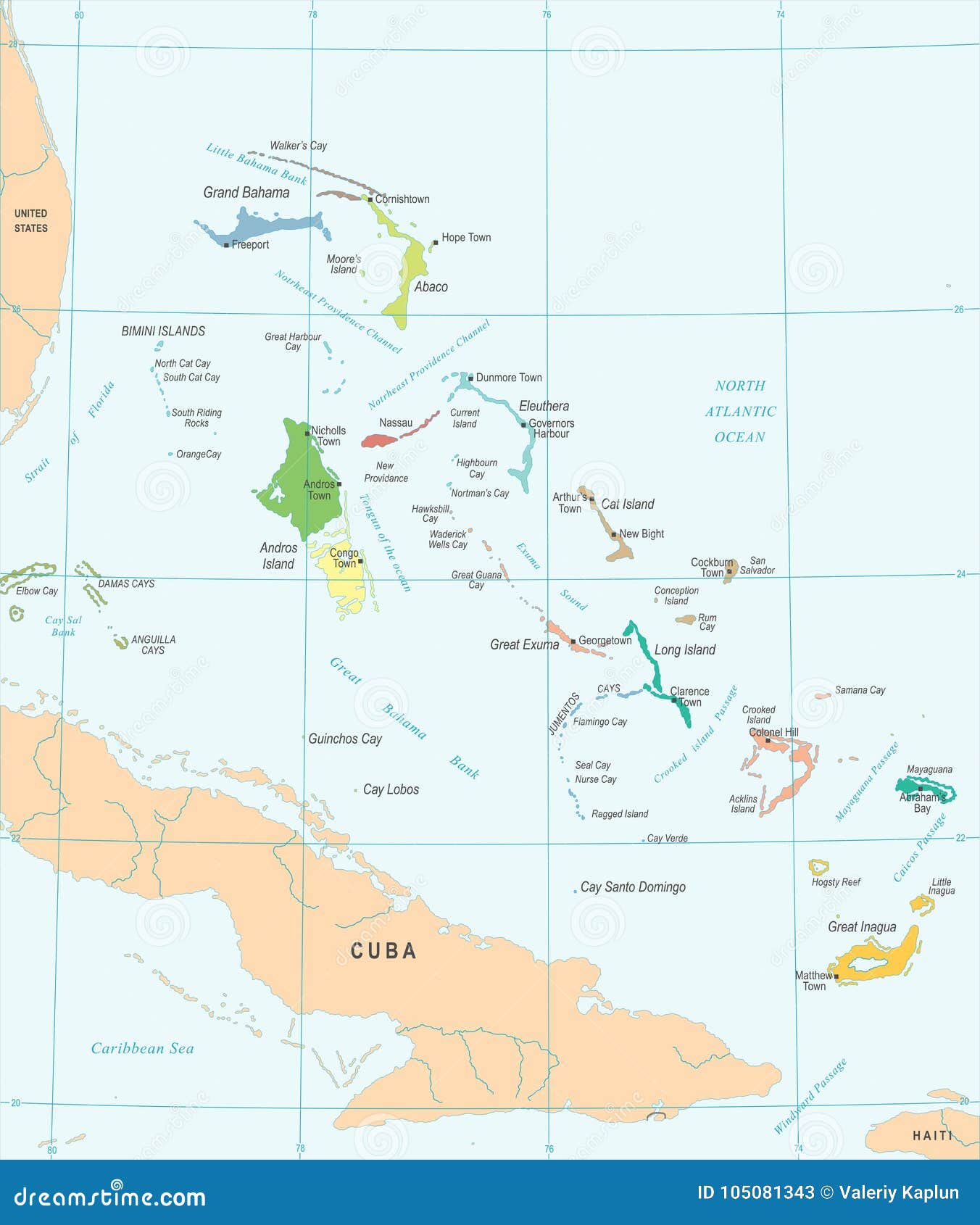 The Bahamas Map - Detailed Vector Illustration Stock Illustration ...