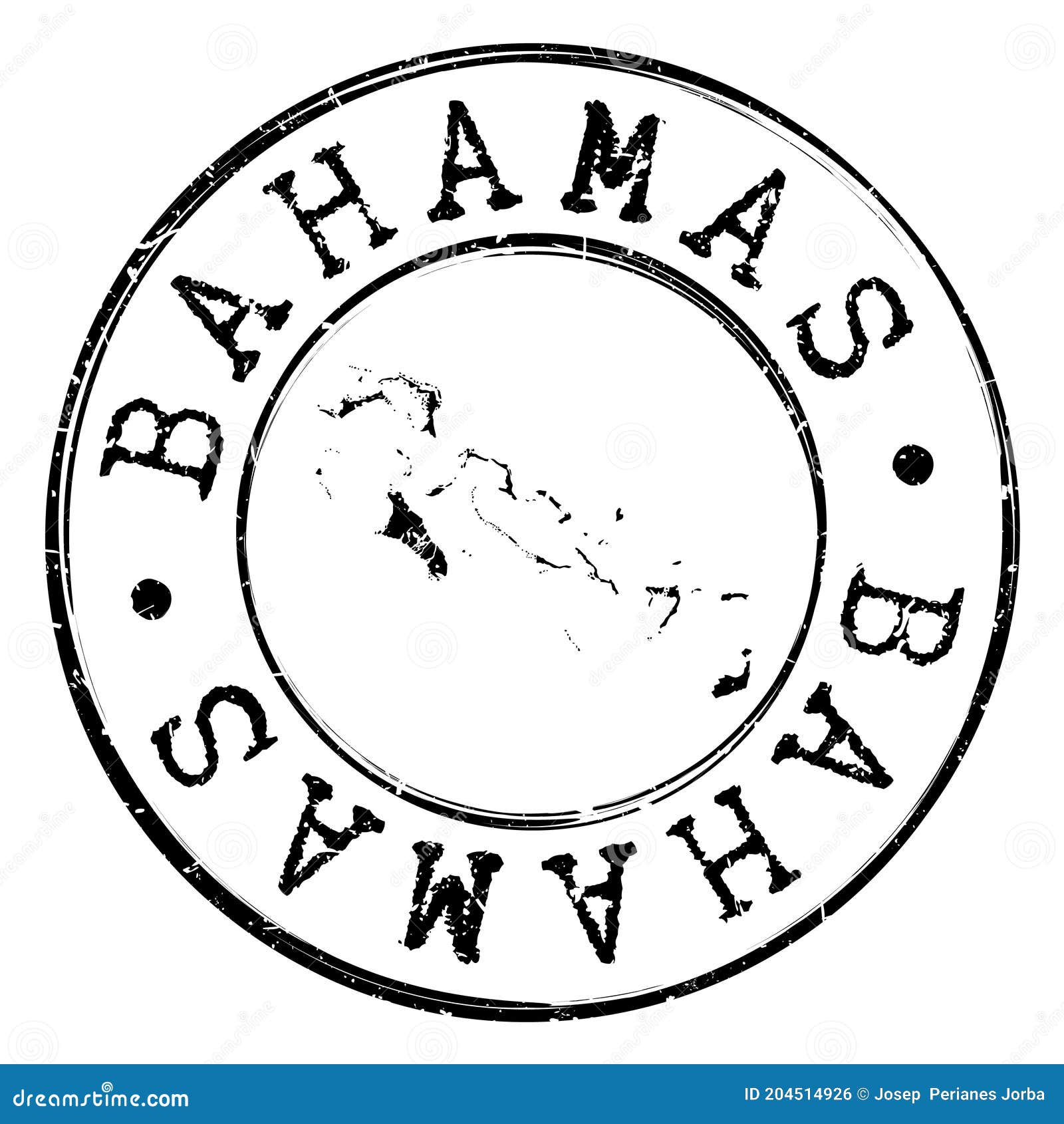 Bahamas Map Silhouette Royalty Free Illustration
