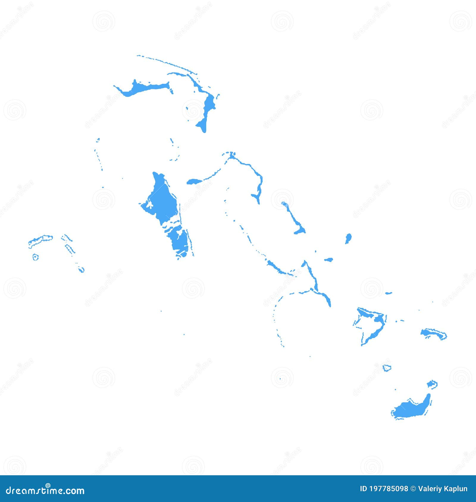 The Bahamas - Solid Black Silhouette Map Of Country Area. Simple Flat ...