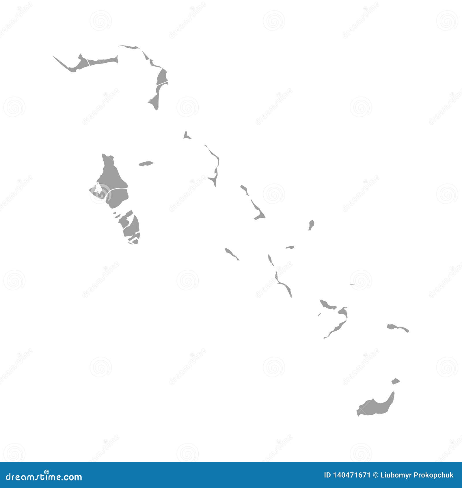 Bahamas Map on White Background Vector, Bahamas Map Outline Shape Gray ...