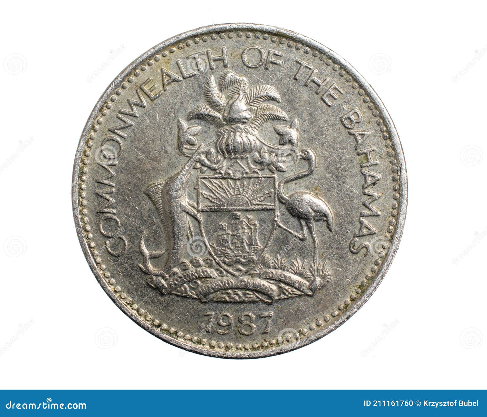 Bahamas Moneda De Cinco Centavos Sobre Fondo Blanco Aislado Foto de ...