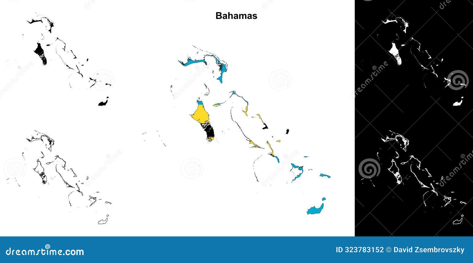 Bahamas Outline Map With The Handwritten Country Name. Continuous Line ...