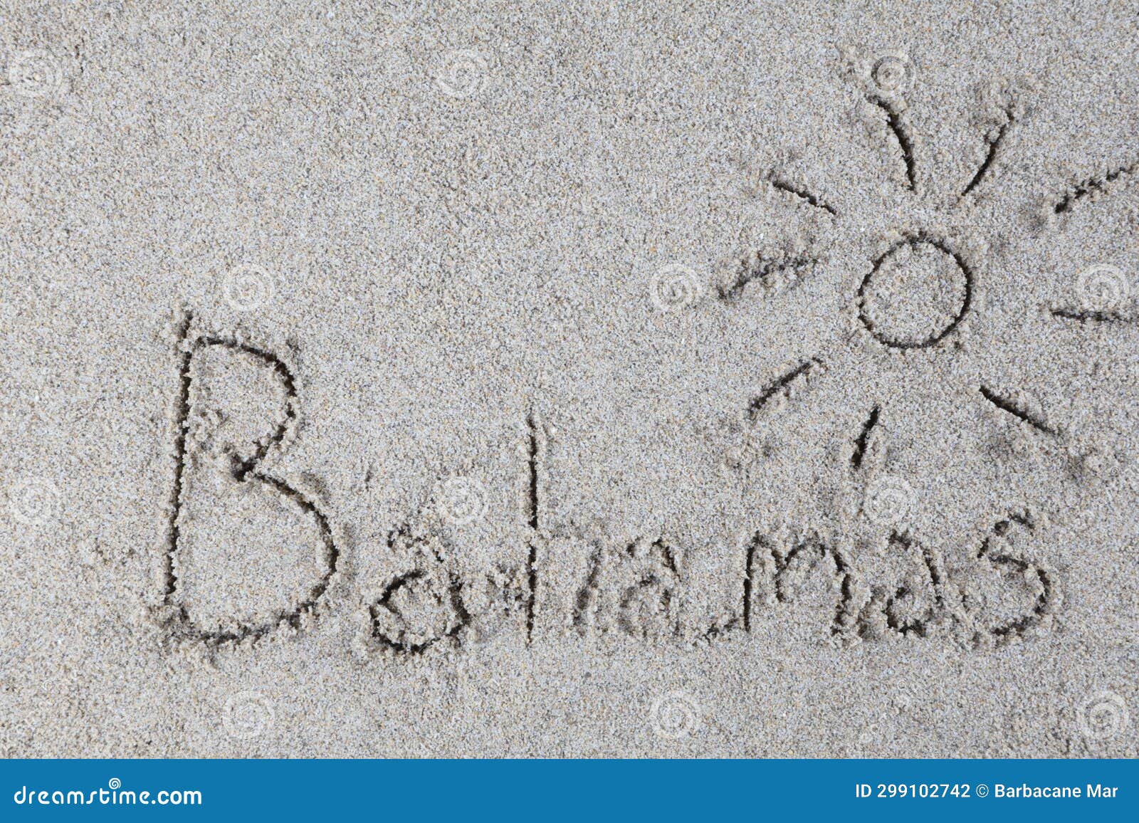 Bahamas in the sand stock photo. Image of tropical, word - 299102742
