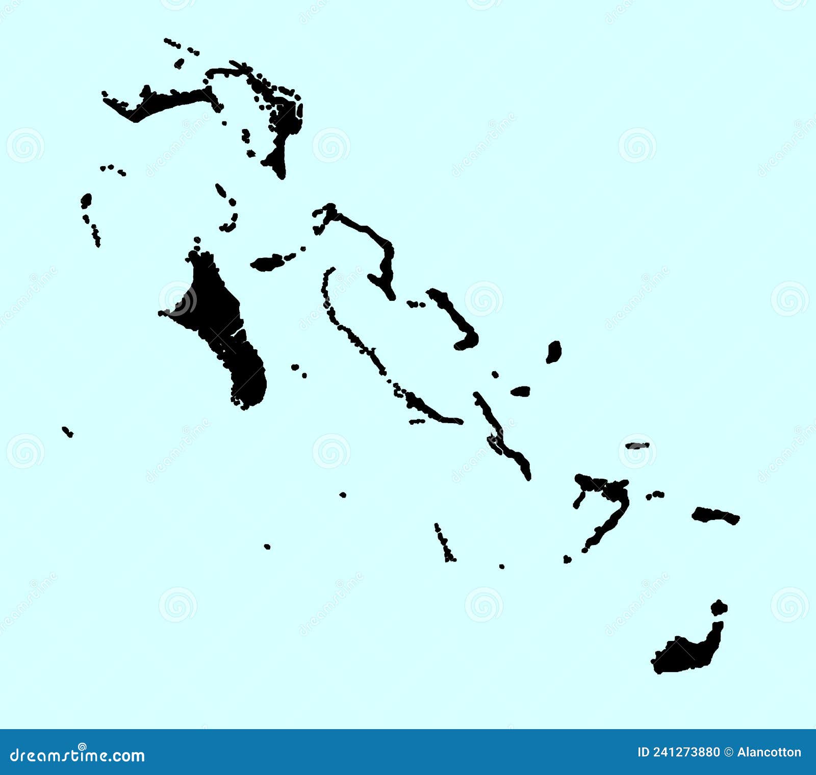 Rum Cay The Bahamas Silhouette Map With Transparent Background Vector ...