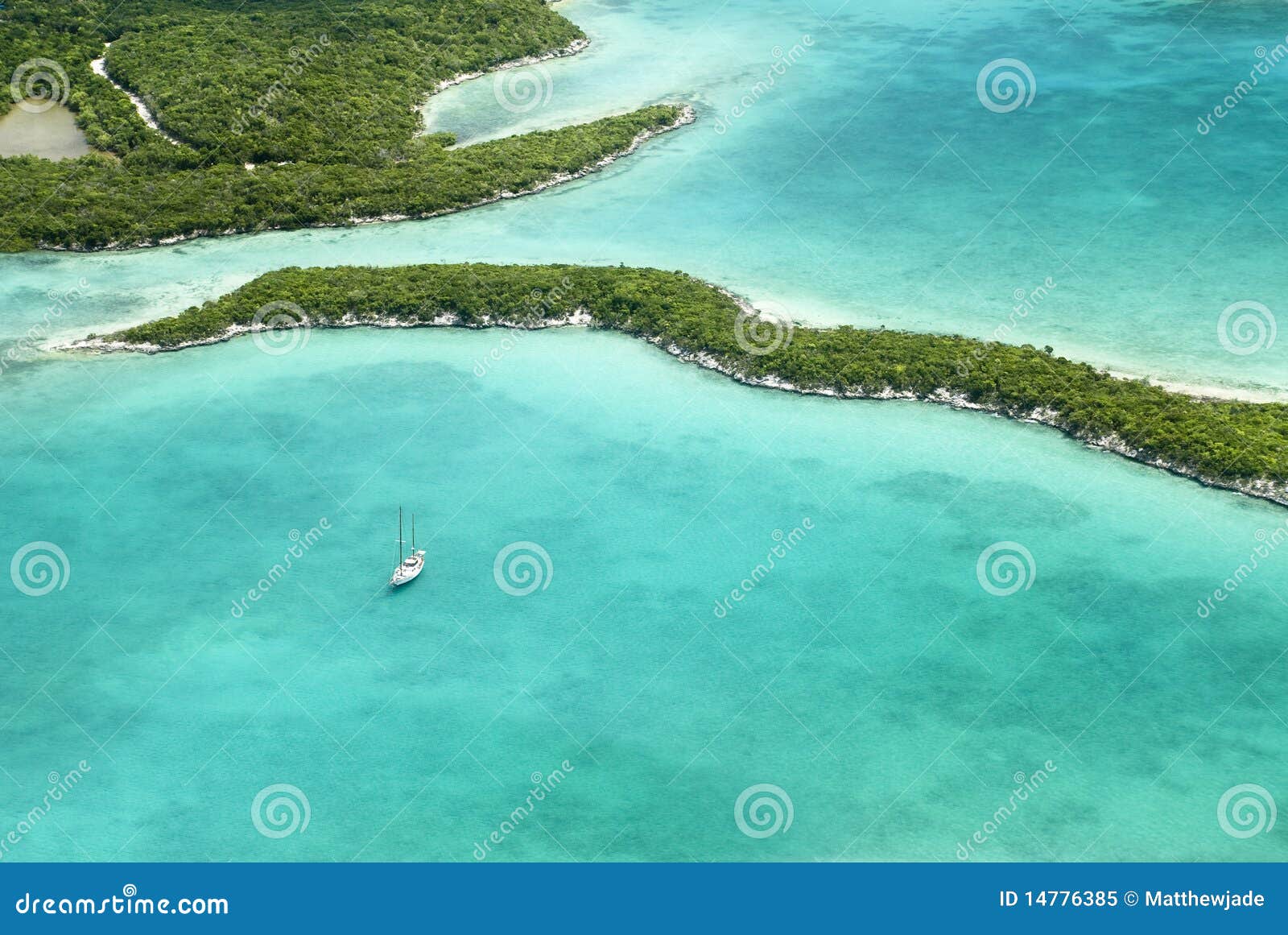Bahamas from the Sky, with a Yacht Stock Image - Image of beautiful ...