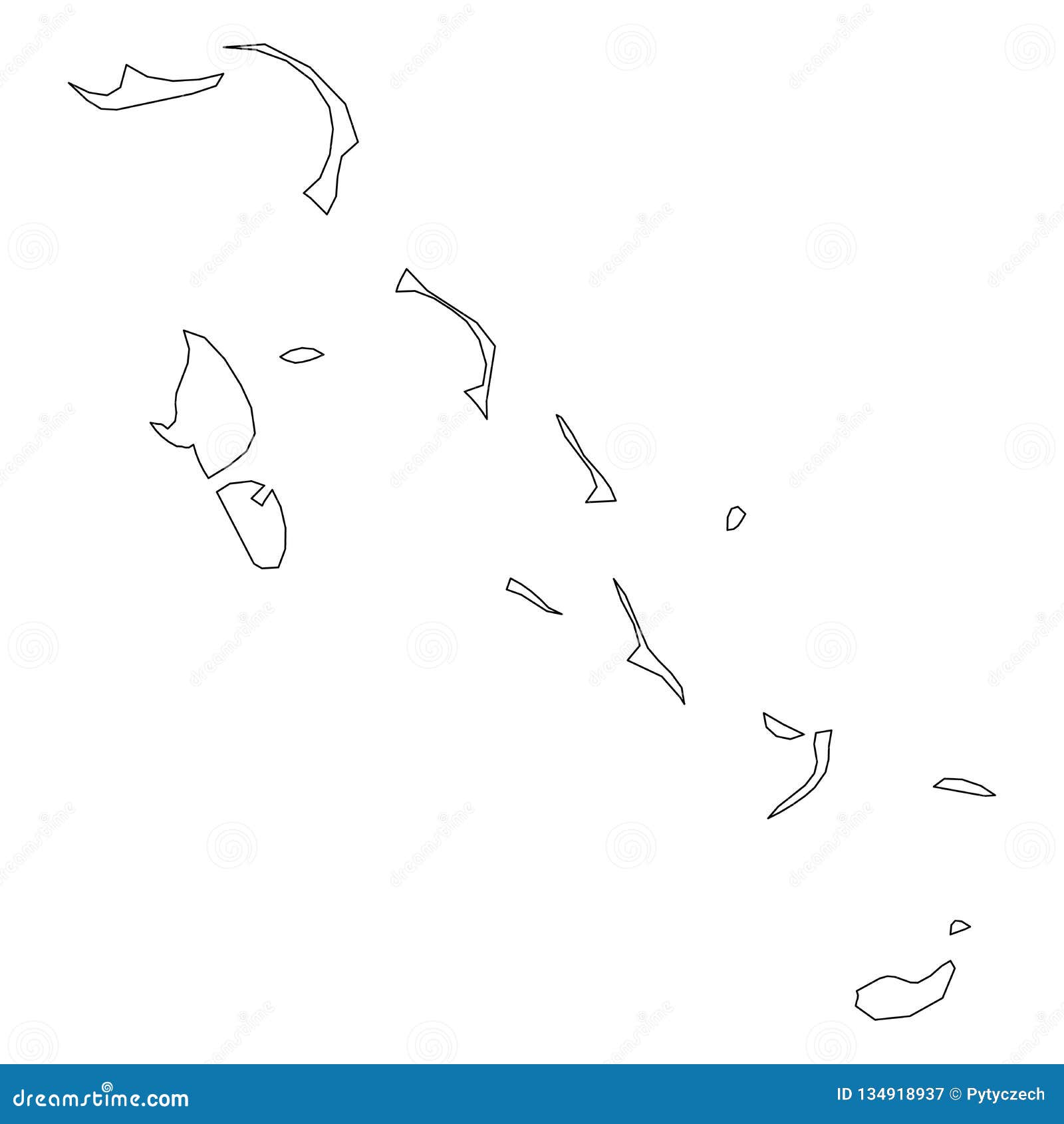The Bahamas - Solid Black Outline Border Map of Country Area. Simple ...