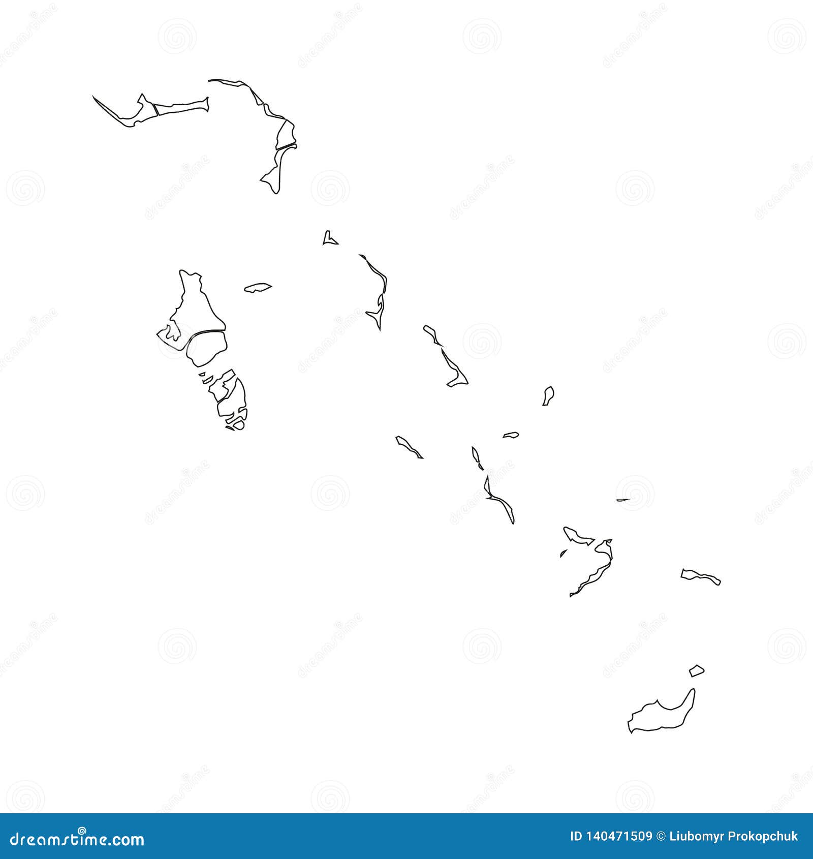 The Bahamas - Solid Black Silhouette Map Of Country Area. Simple Flat ...