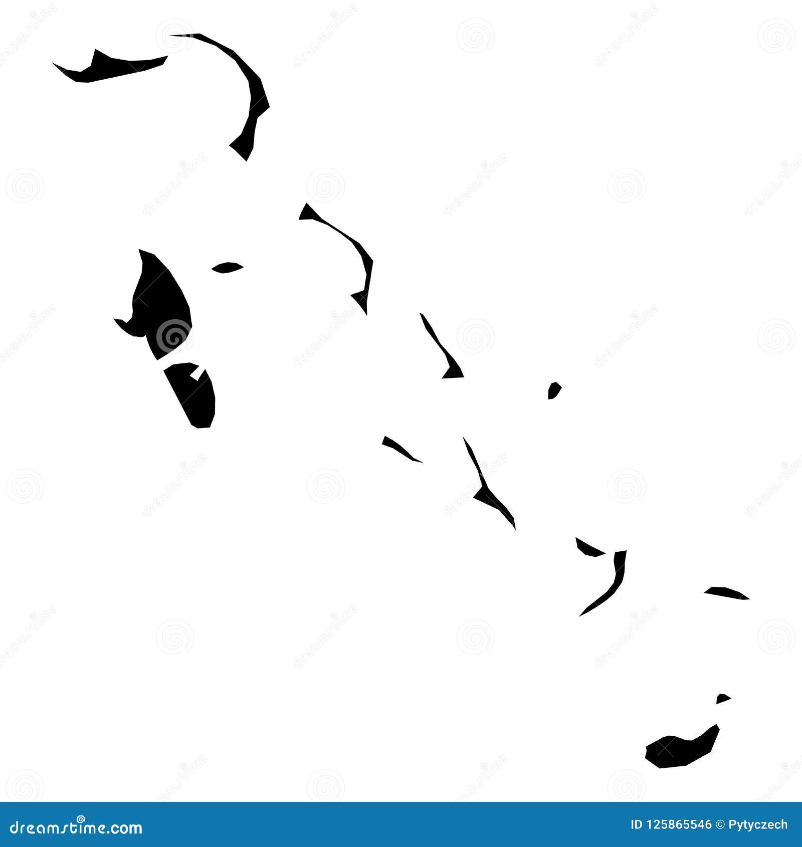 The Bahamas Solid Black Silhouette Map Of Country Area Simple Flat