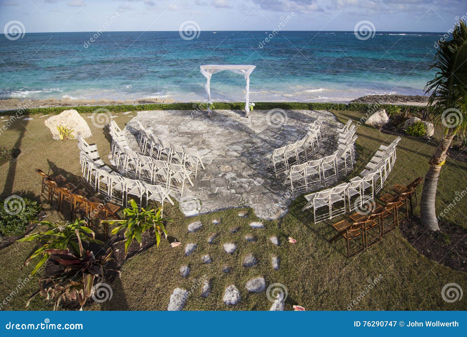 Bahamas Wedding Site, Overhead View Stock Image - Image of grass, elope ...