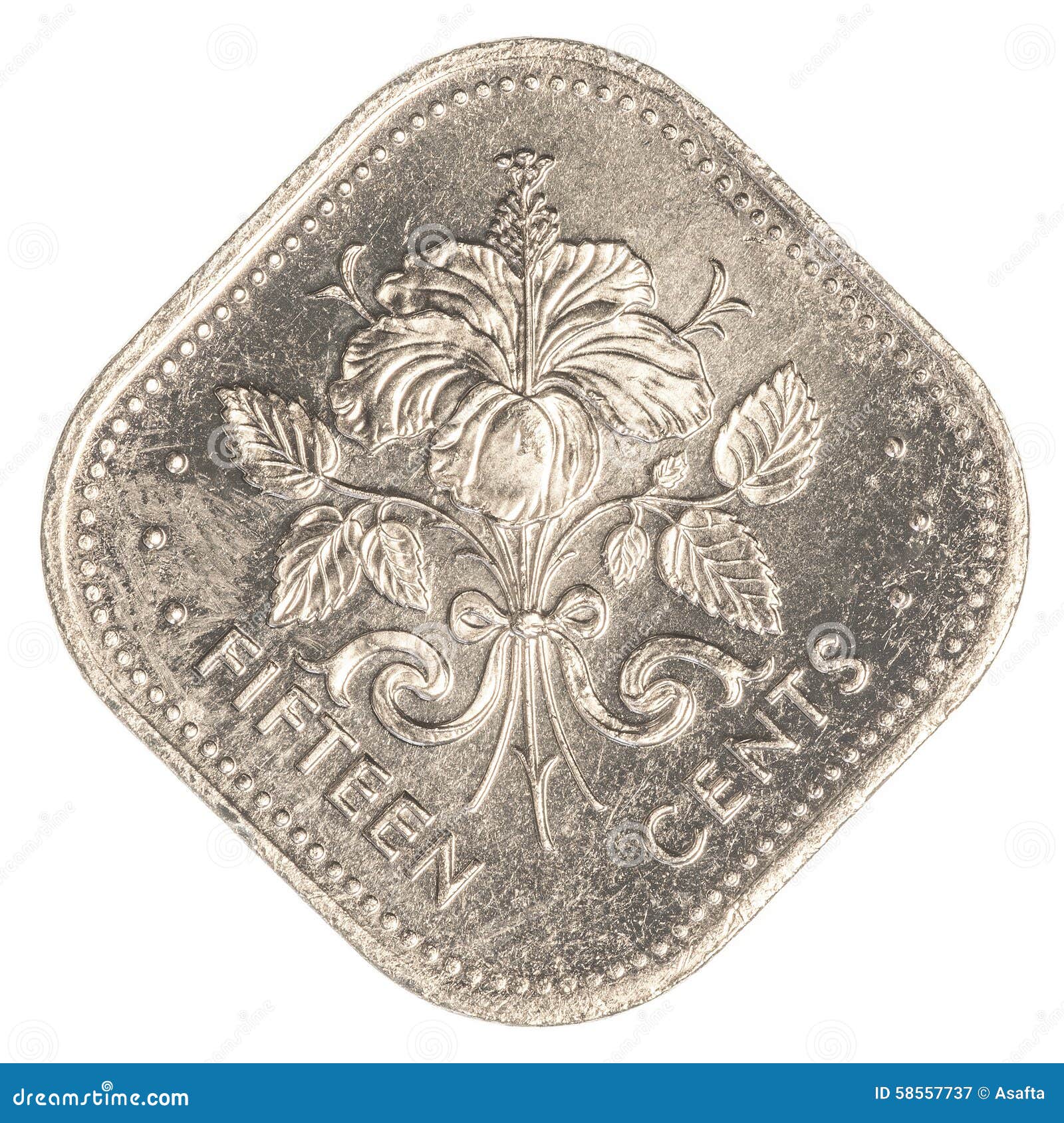 15 bahamian cent coin stock image. Image of hibiscus - 58557737