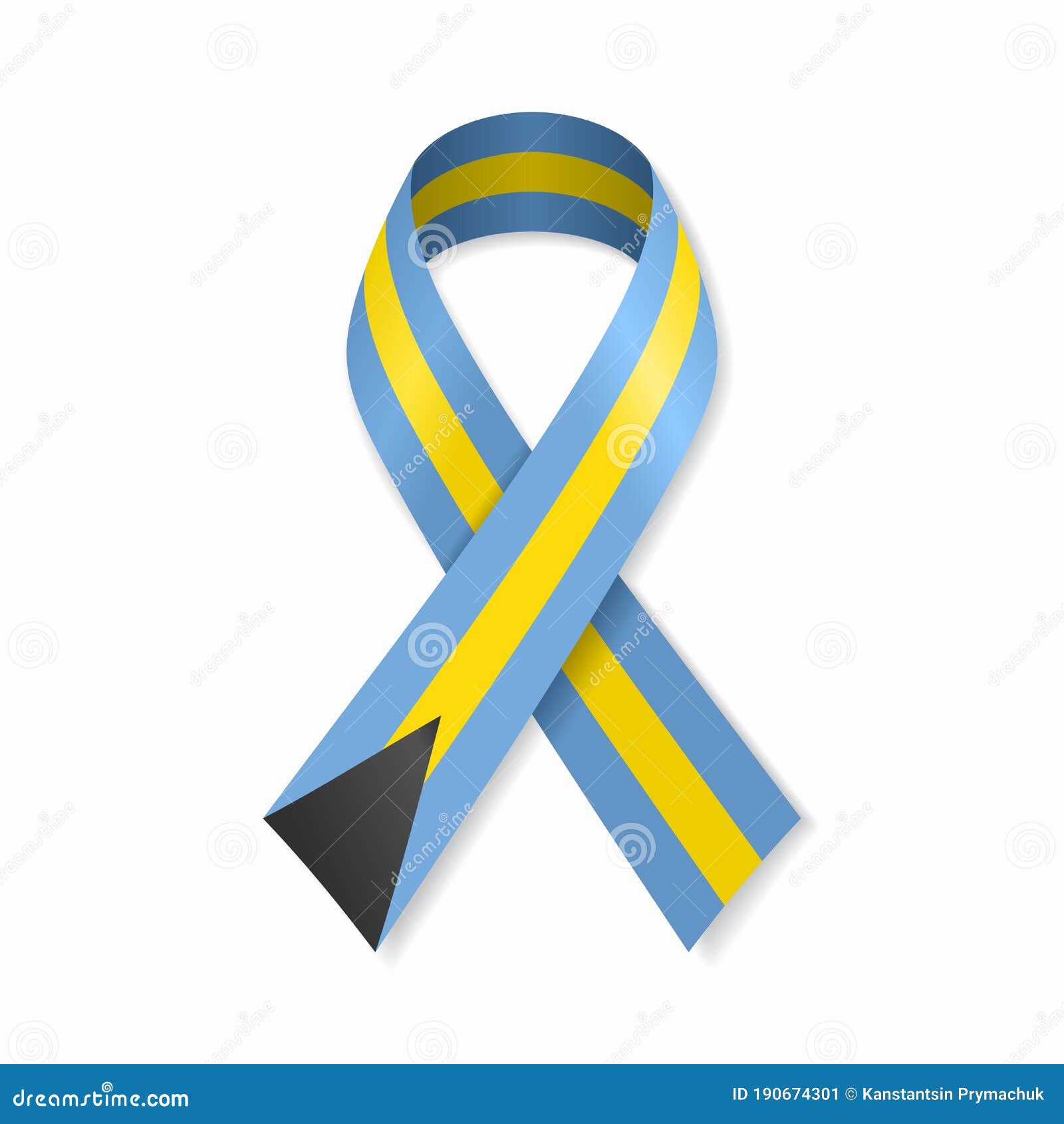 Bahamian Flag Stripe Ribbon on White Background. Vector Illustration ...