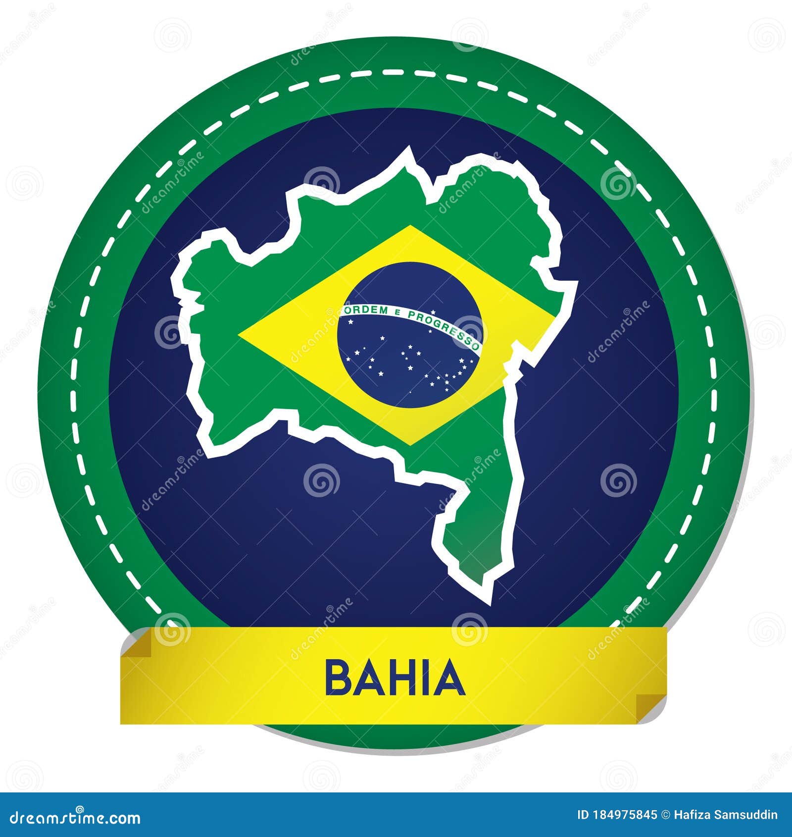 Bahia Map Sticker. Vector Illustration Decorative Design Stock ...