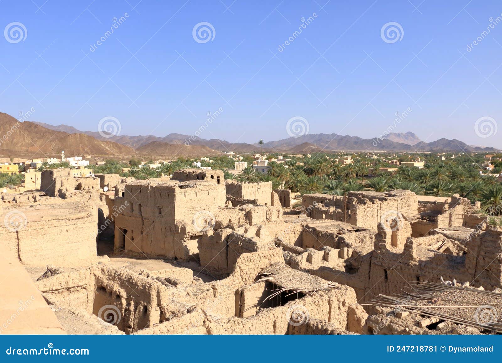 Bahla City in Oman View from Bahla Fort Stock Image - Image of oman ...