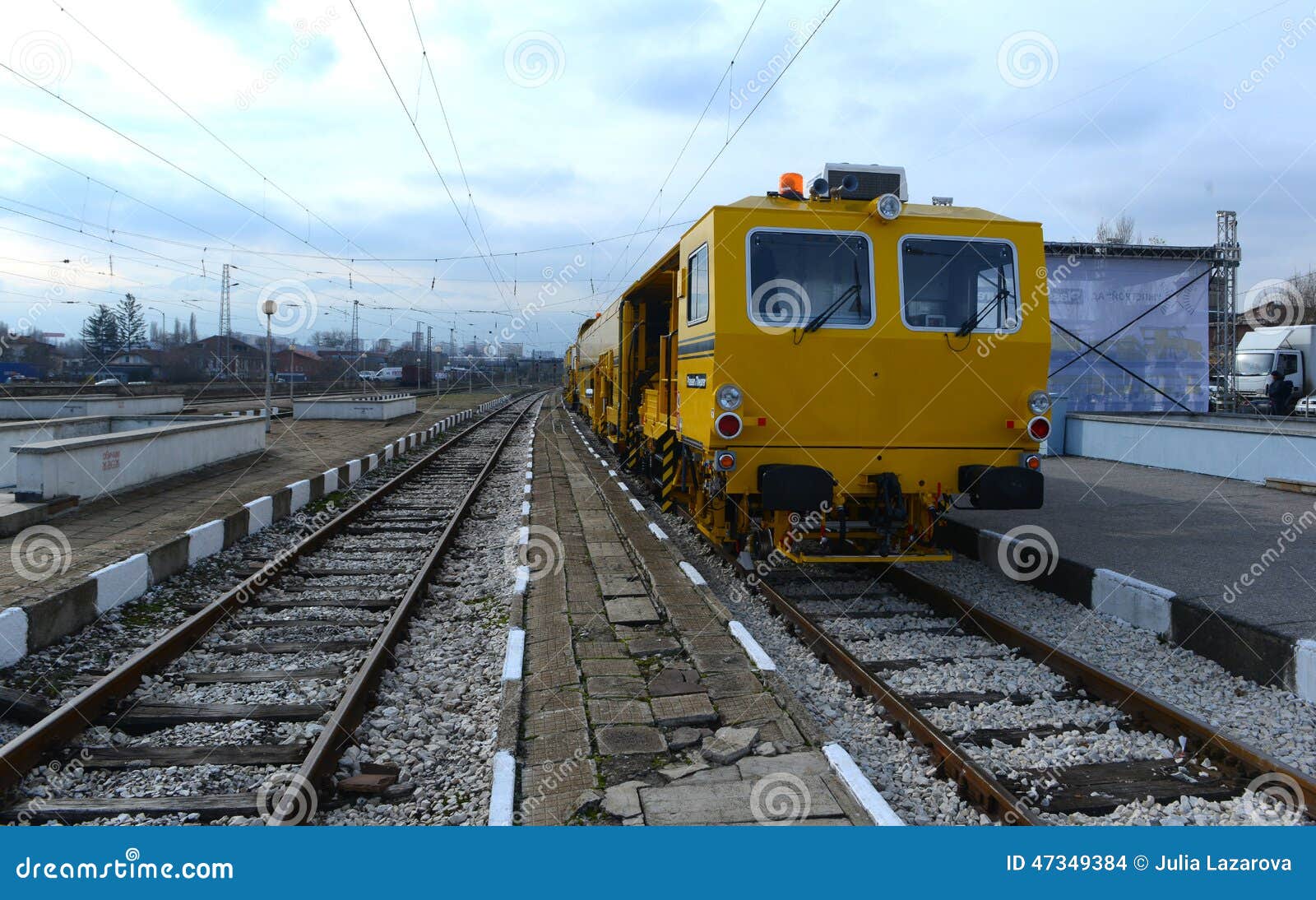 Bahnbauzug Auf Bahnhof in Sofia, Bulgarien am 25. November 2014 ...