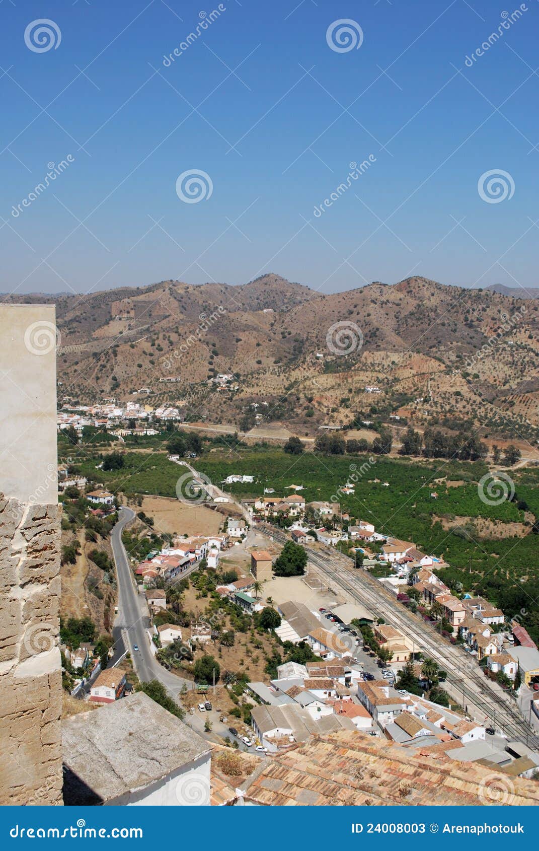 Bahnhof, Alora, Andalusien, Spanien. Stockbild - Bild von gebirgig ...