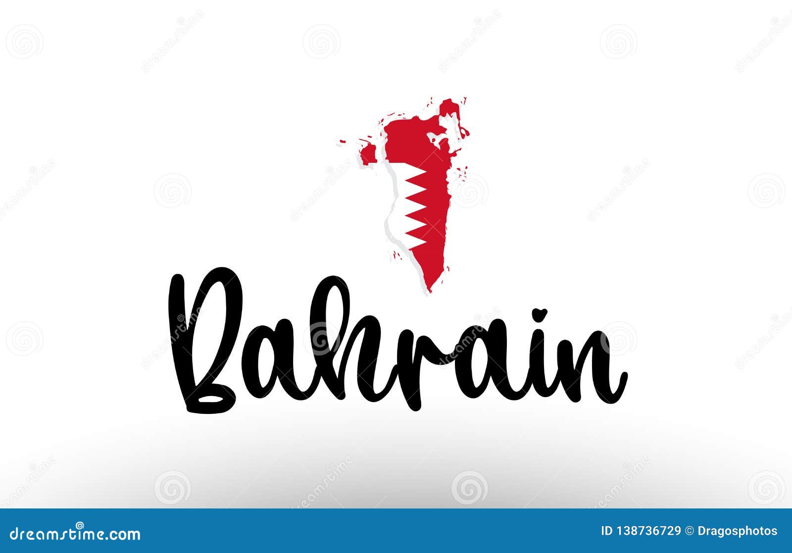 Bahrain Country Big Text with Flag Inside Map Concept Logo Stock Vector ...