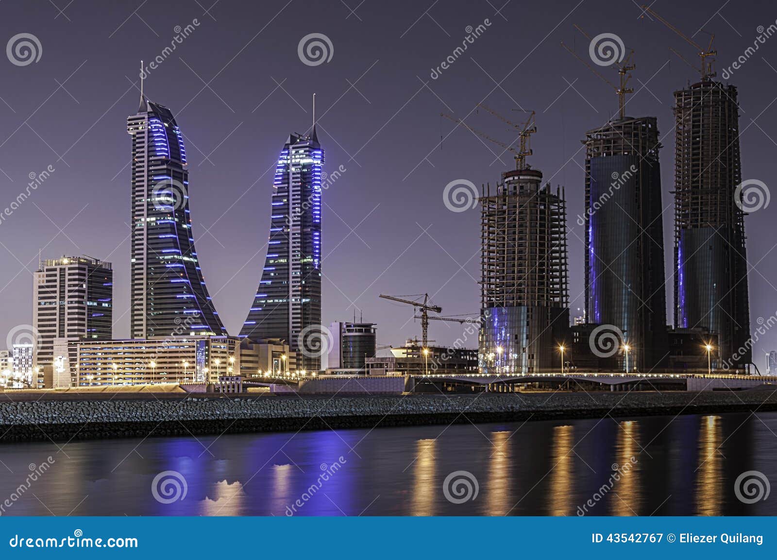 Bahrain financial harbour stock image. Image of serene - 43542767