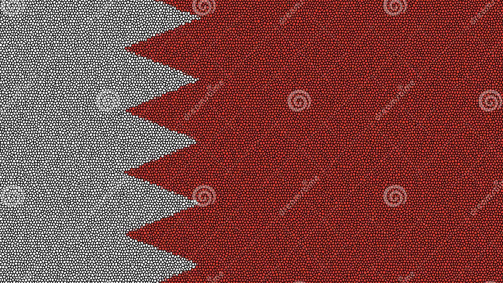 Bahrain Flag in an Abstract Mosaic Style, Creative Geometric Tile ...