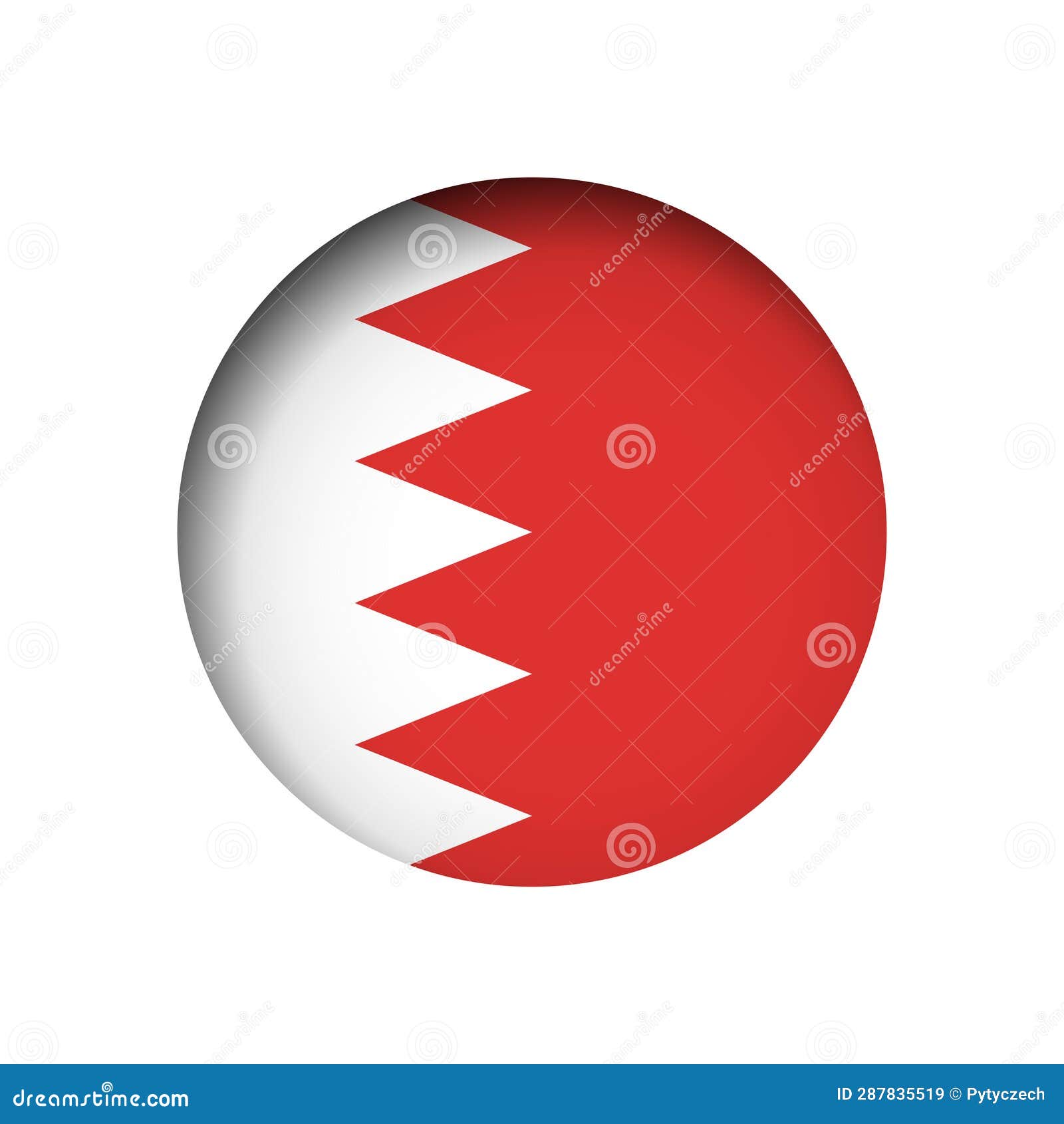 Circle Vector Flag of Bahrain Stock Illustration - Illustration of ...