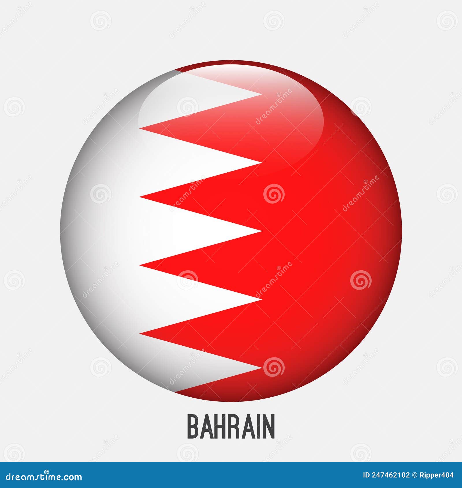 Bahrain Flag in Circle Shape. Stock Illustration - Illustration of ...