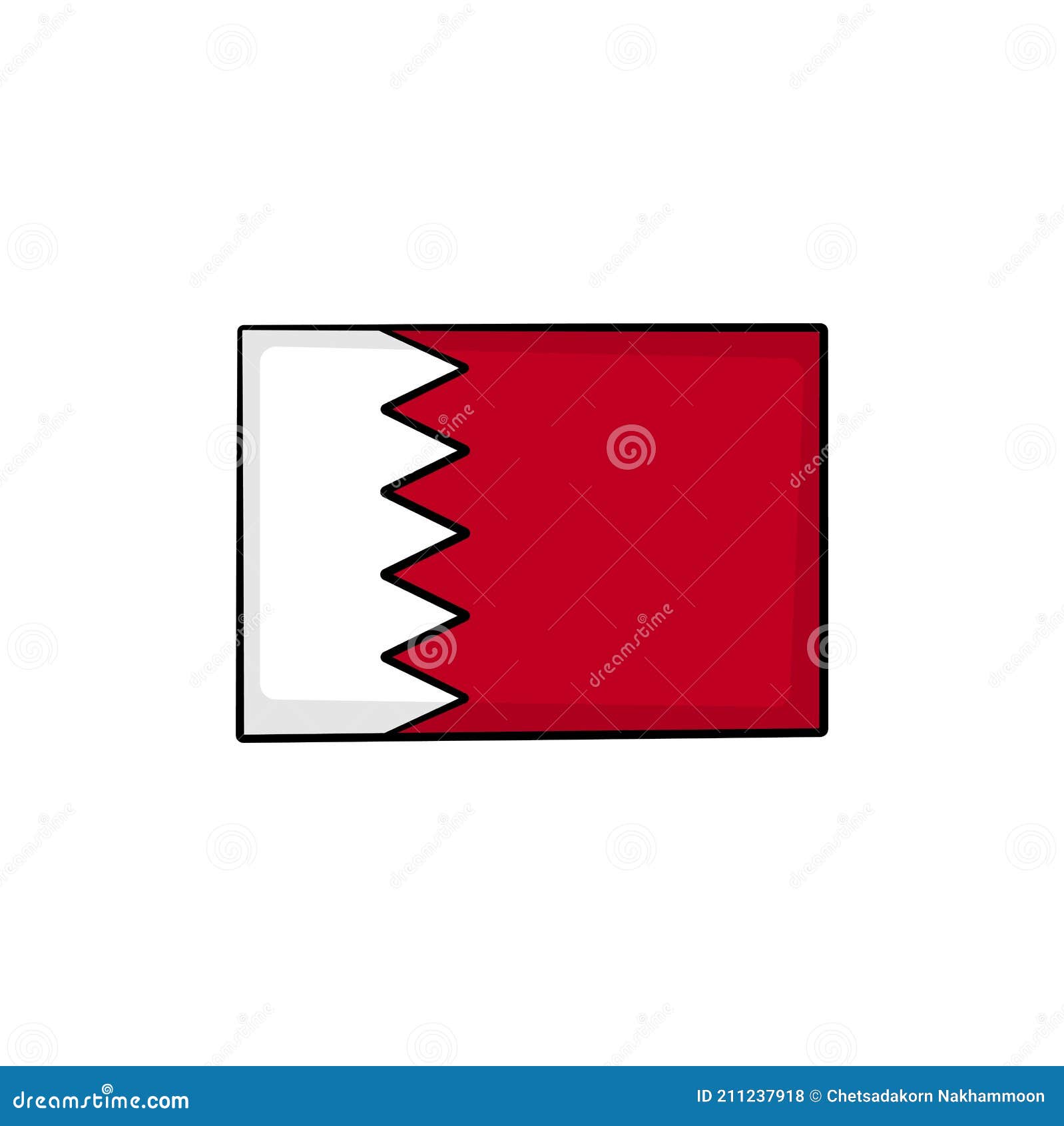 Bahrain Flag in Drawing Style Isolated Vector Stock Vector ...