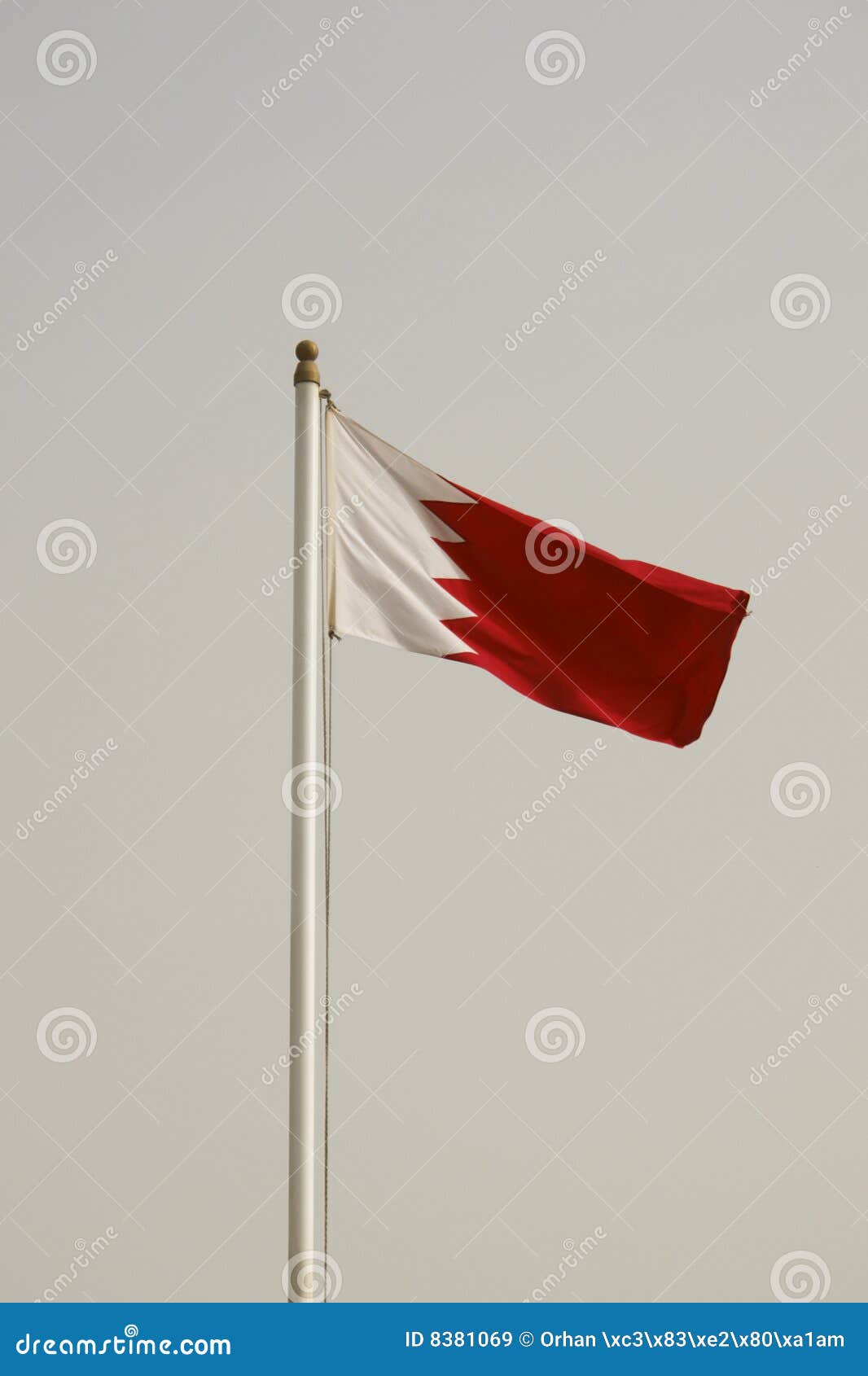 Bahrain flag on flagpole stock image. Image of manama - 8381069