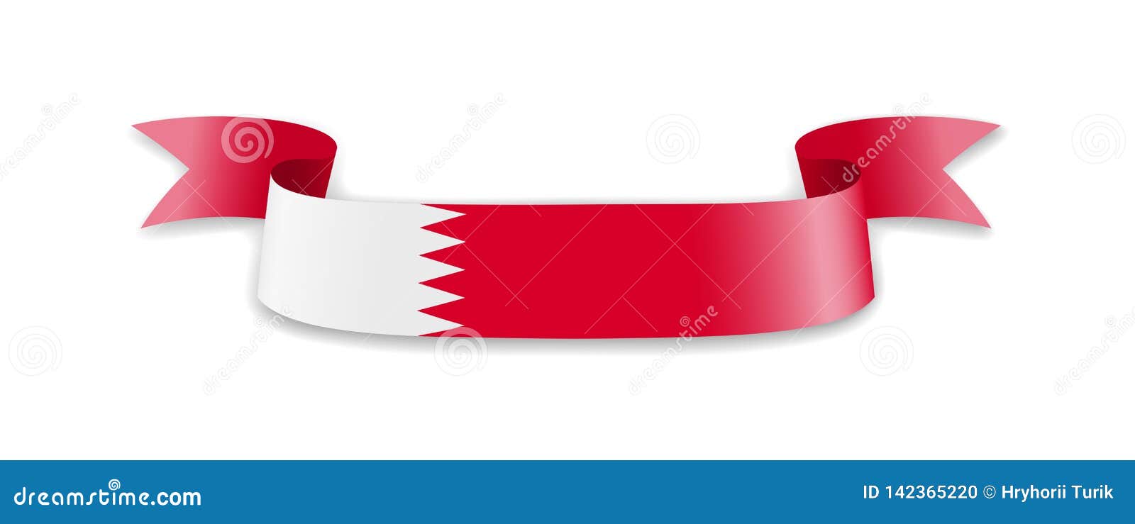 Bahrain Flag in the Form of Wave Ribbon Stock Illustration ...