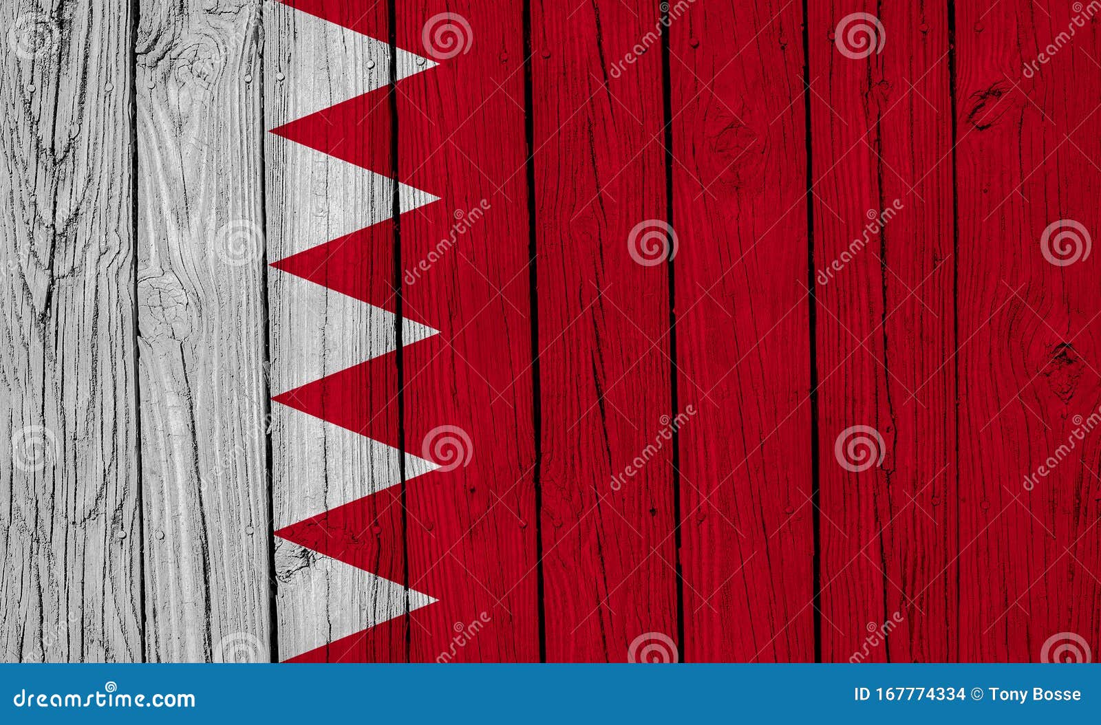 Bahrain Flag Over Wood Planks Stock Photo - Image of bahrain, insignia ...