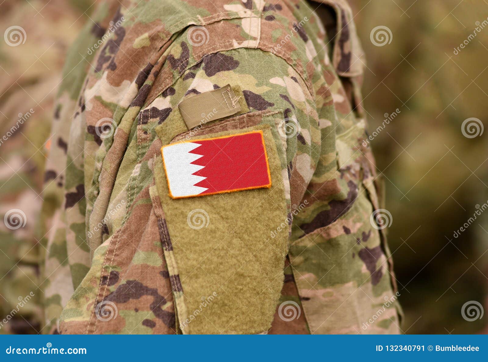 Bahrain Flag on Soldiers Arm Collage Stock Image - Image of conflict ...