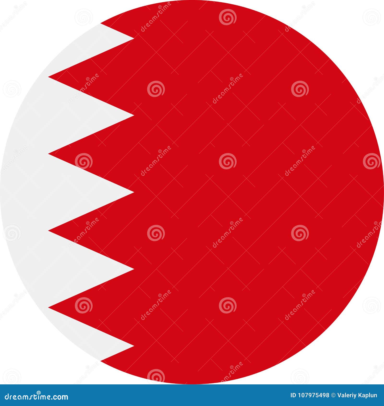 Bahrain Flag Vector Round Flat Icon Stock Illustration - Illustration ...