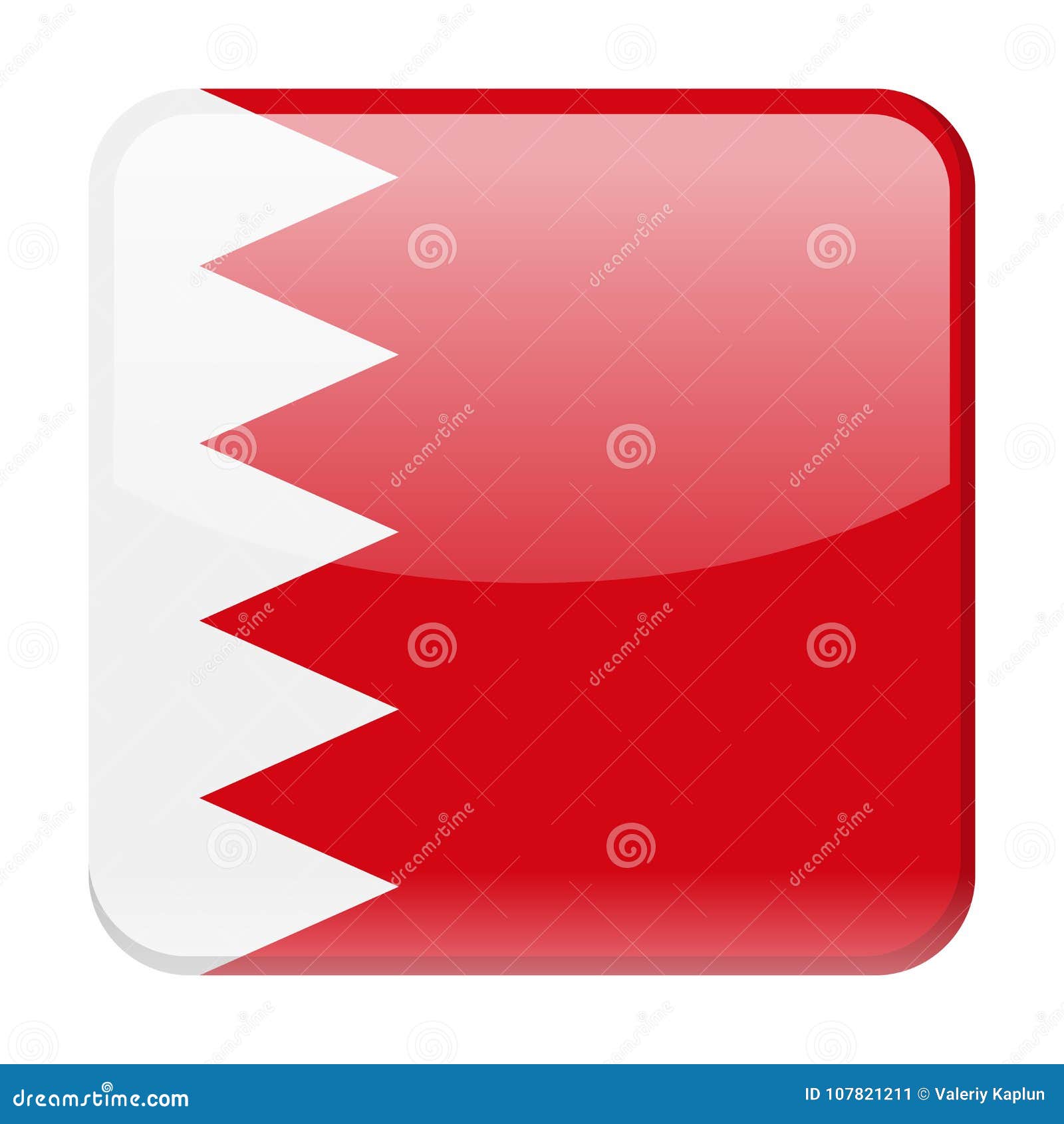 Bahrain Flag Vector Square Icon Stock Illustration - Illustration of ...