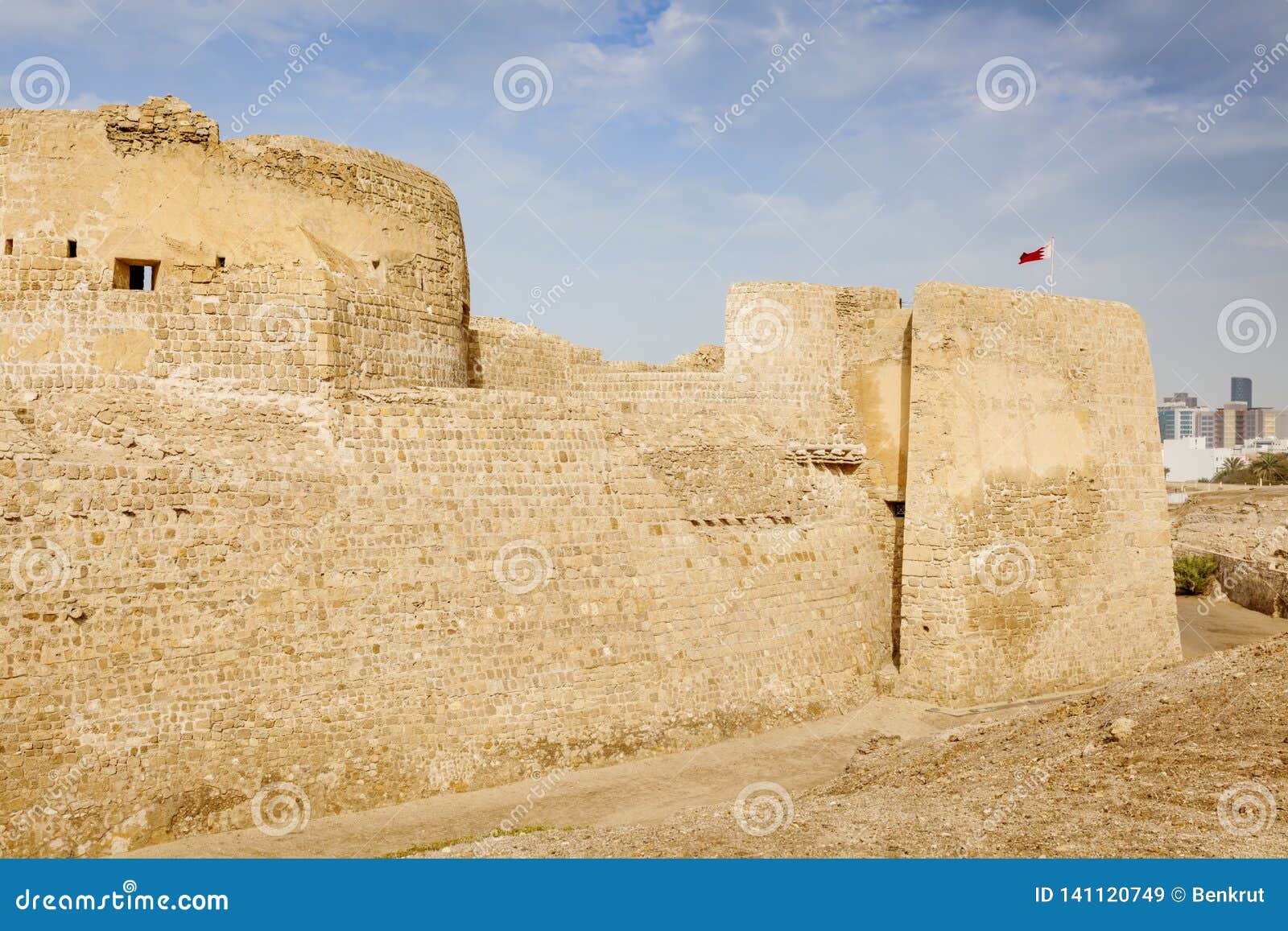 Bahrain Fort stock image. Image of capital, middle, sunrise - 141120749