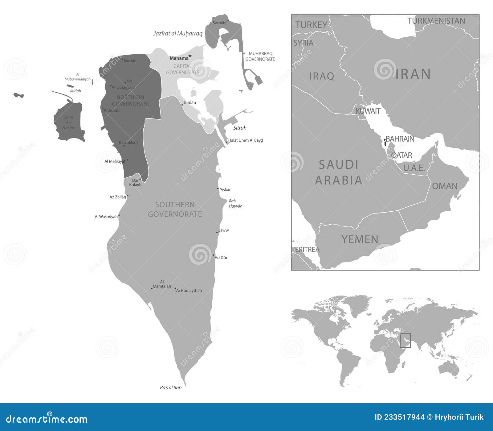 Bahrain Black And White Country Border Map Logo Design Vector ...