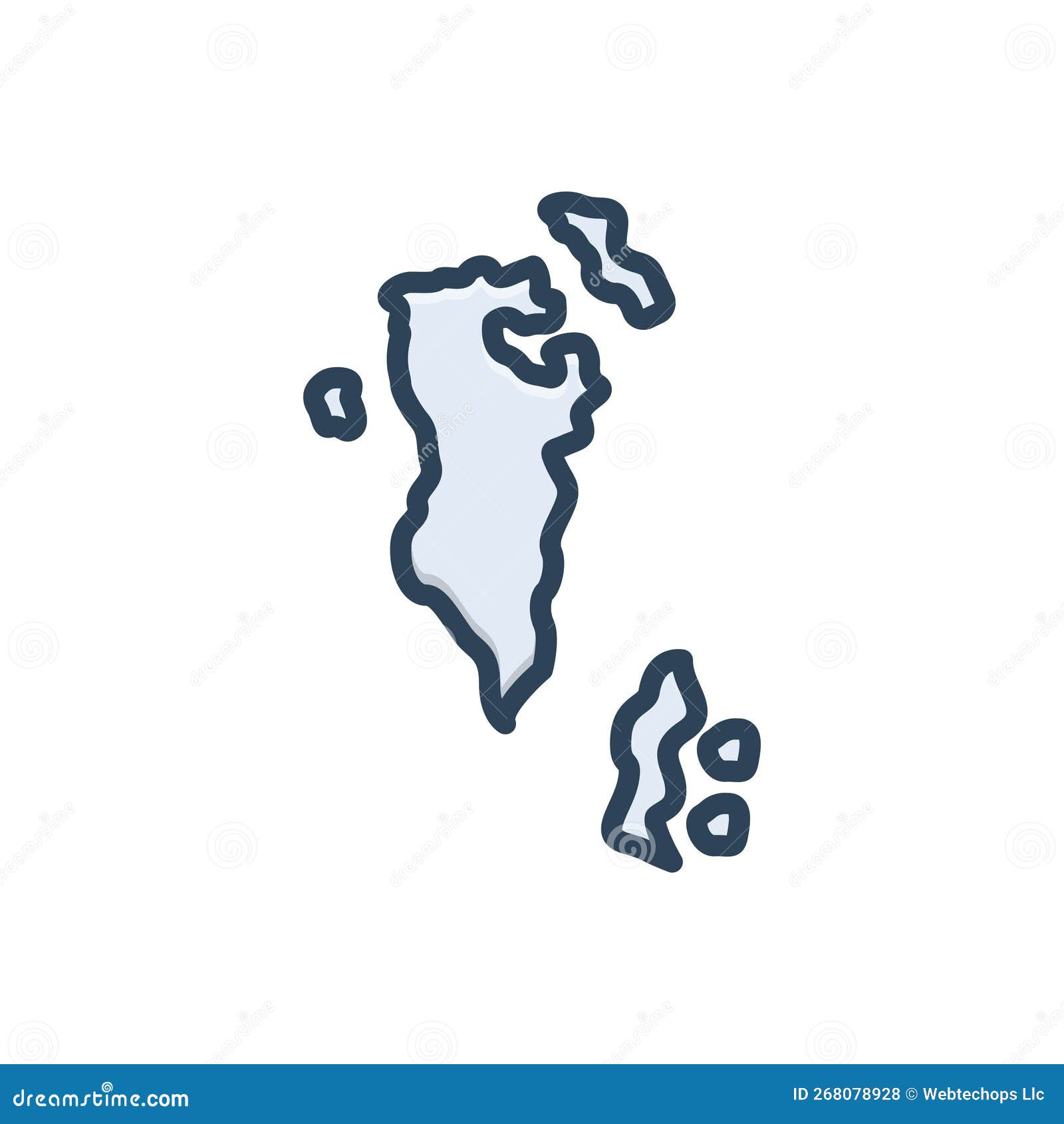 Color Illustration Icon for Bahrain, Border and Nation Stock ...