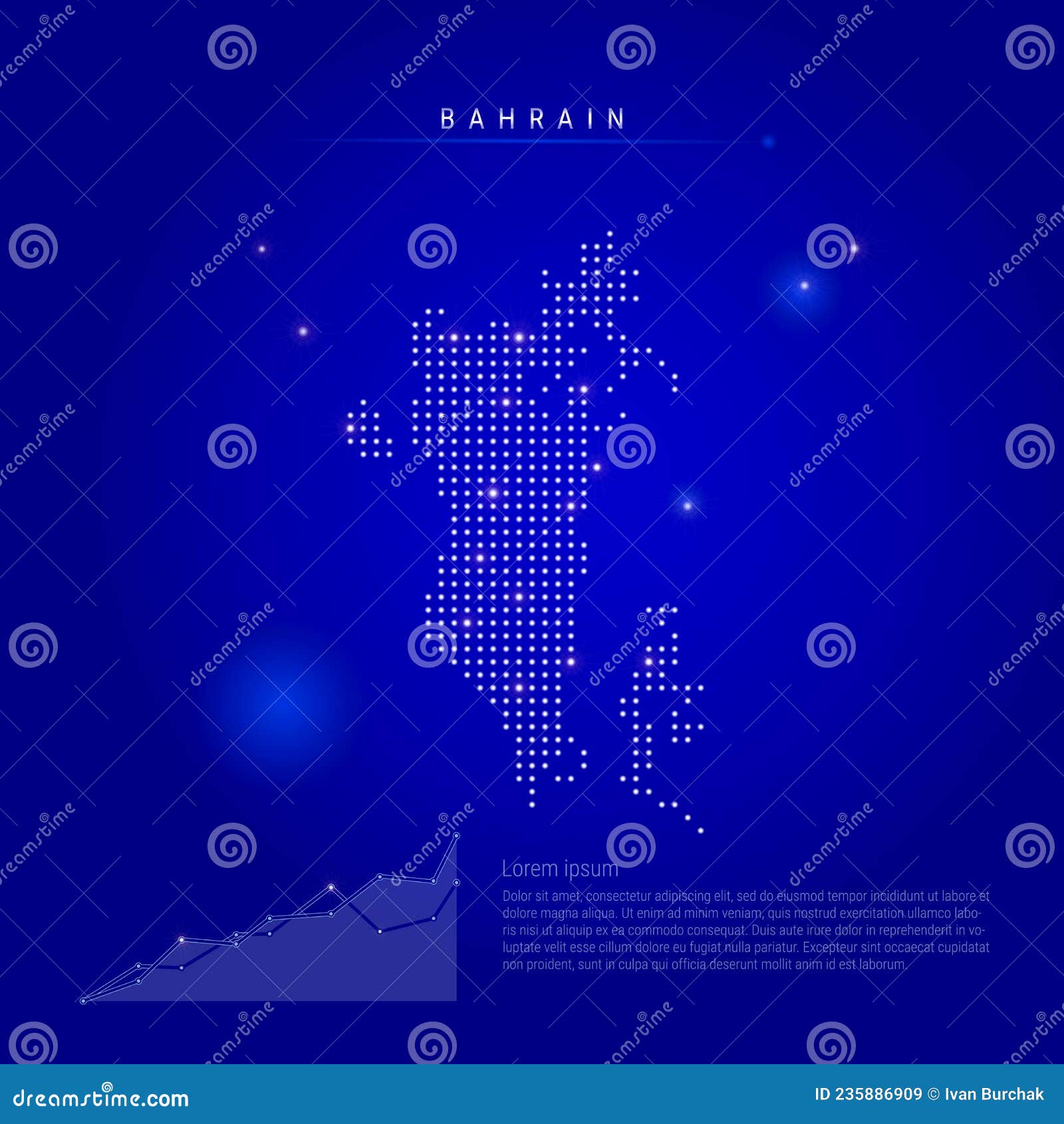 Pixel Map Of Bahrain. Vector Dotted Map Of Bahrain Isolated On White ...