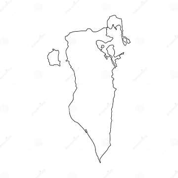 Bahrain Linear Map on a White Background. Vector Illustration Stock ...