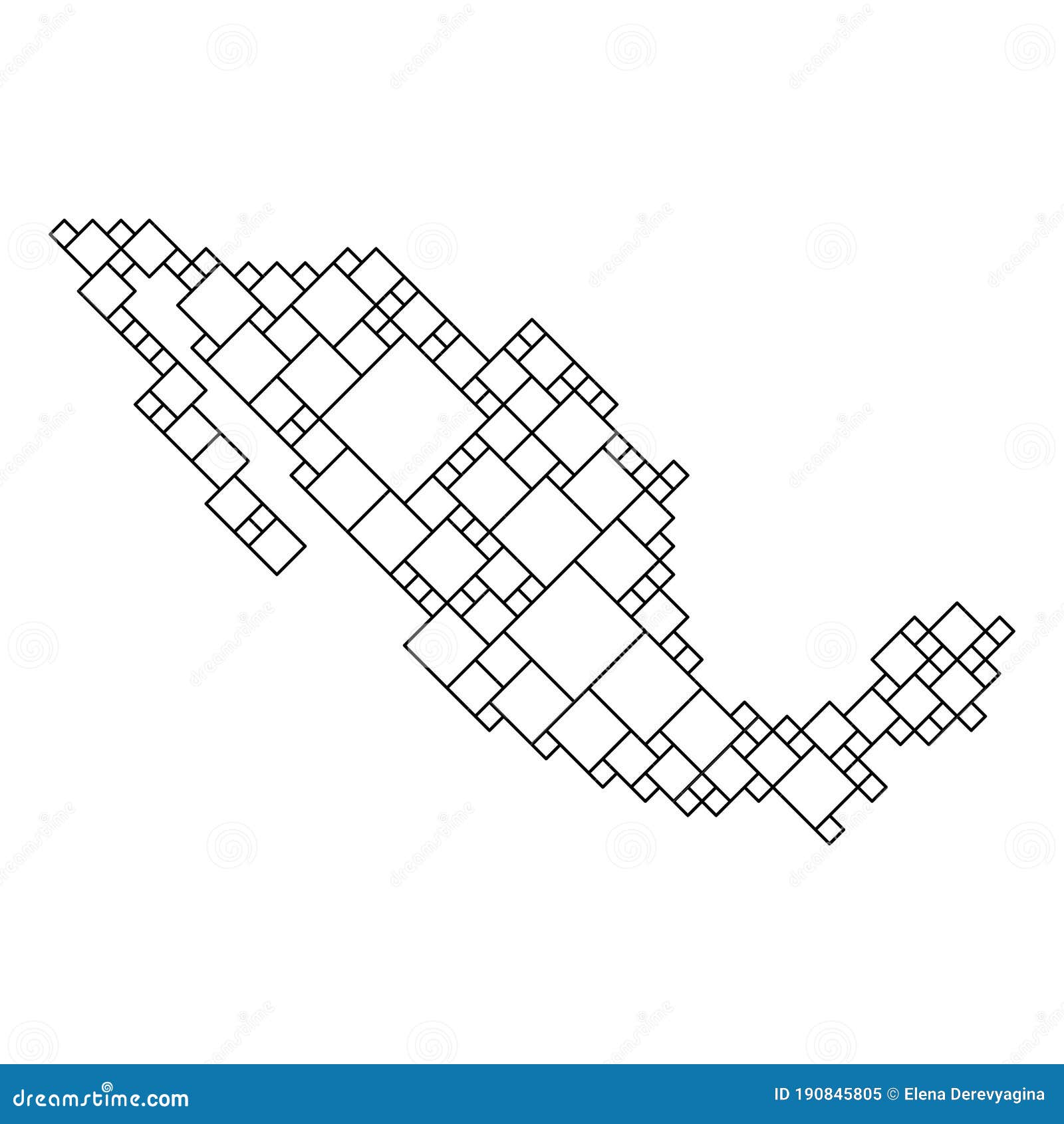 Bahrain Map from Black Pattern from a Grid of Squares of Different ...
