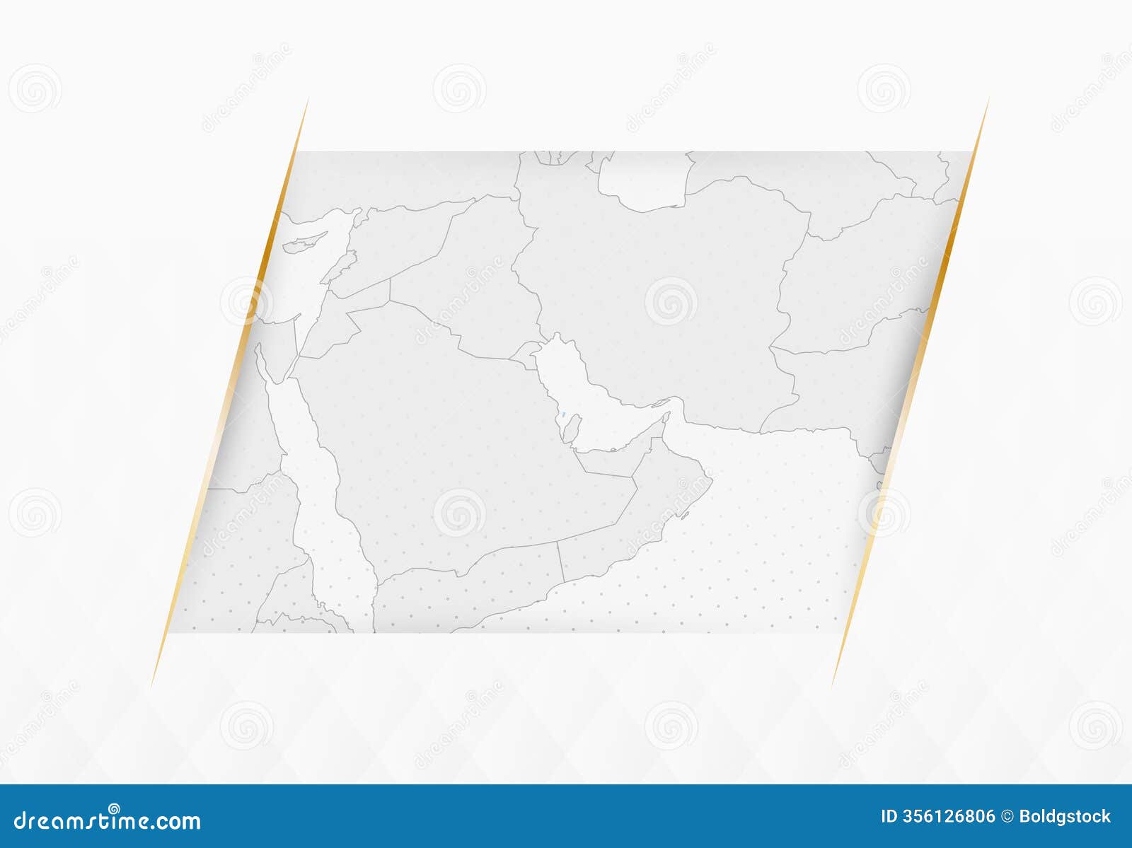 Bahrain Map in Blue with Gold Framed Accents. Modern Vector Map of ...