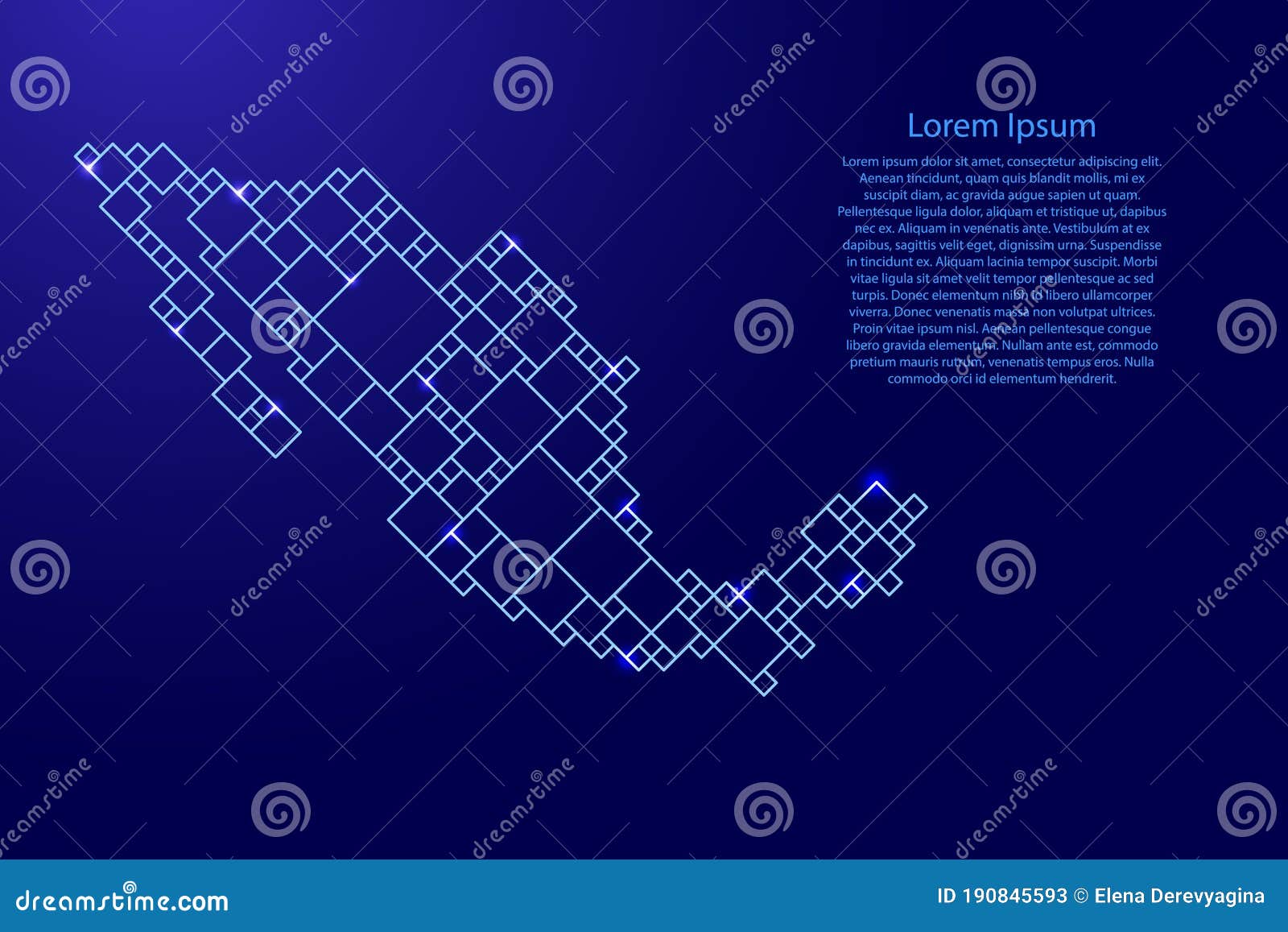 Bahrain Map from Blue Pattern from a Grid of Squares of Different Sizes ...
