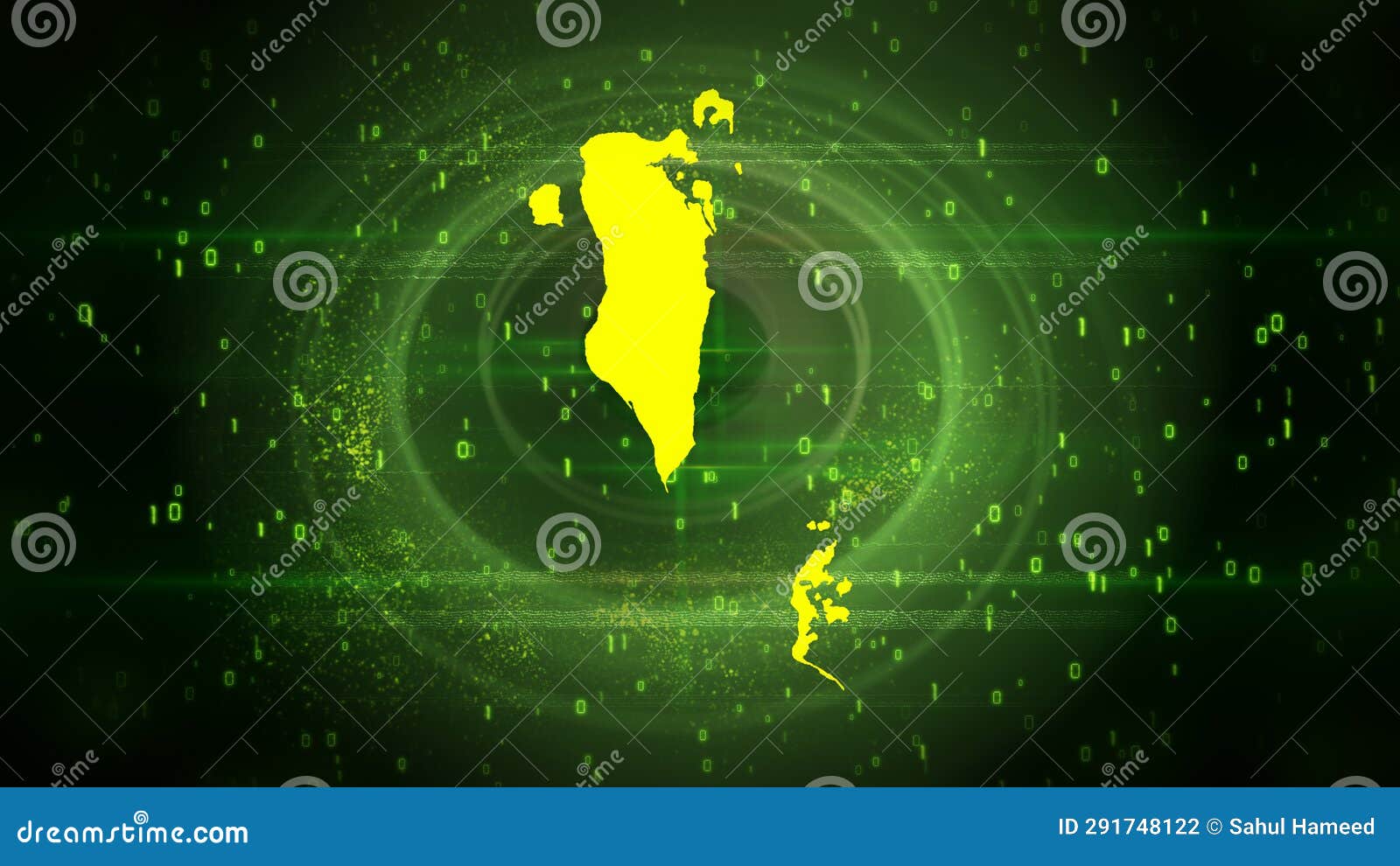 Bahrain Map on Digital Background Stock Illustration - Illustration of ...
