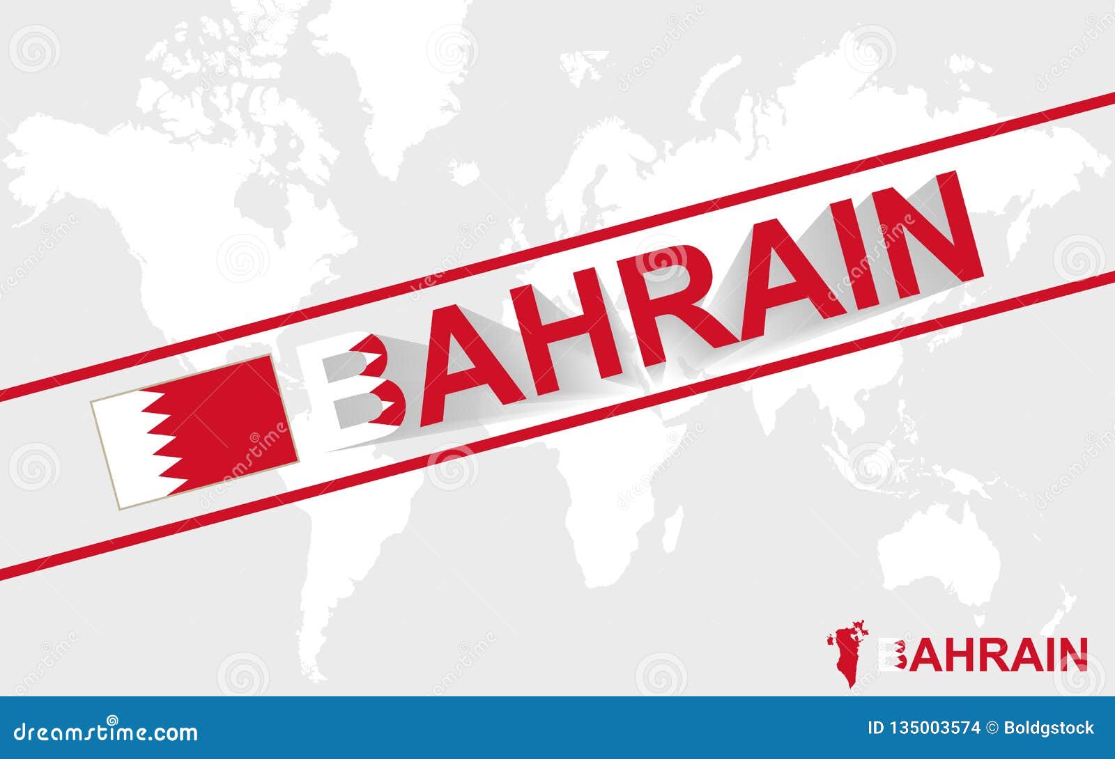 Bahrain Map Flag and Text Illustration Stock Vector - Illustration of ...