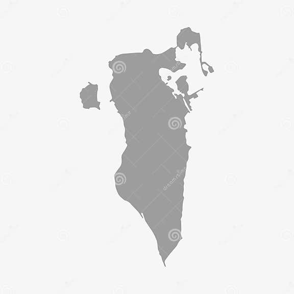 Bahrain Map in Gray on a White Background Stock Illustration ...
