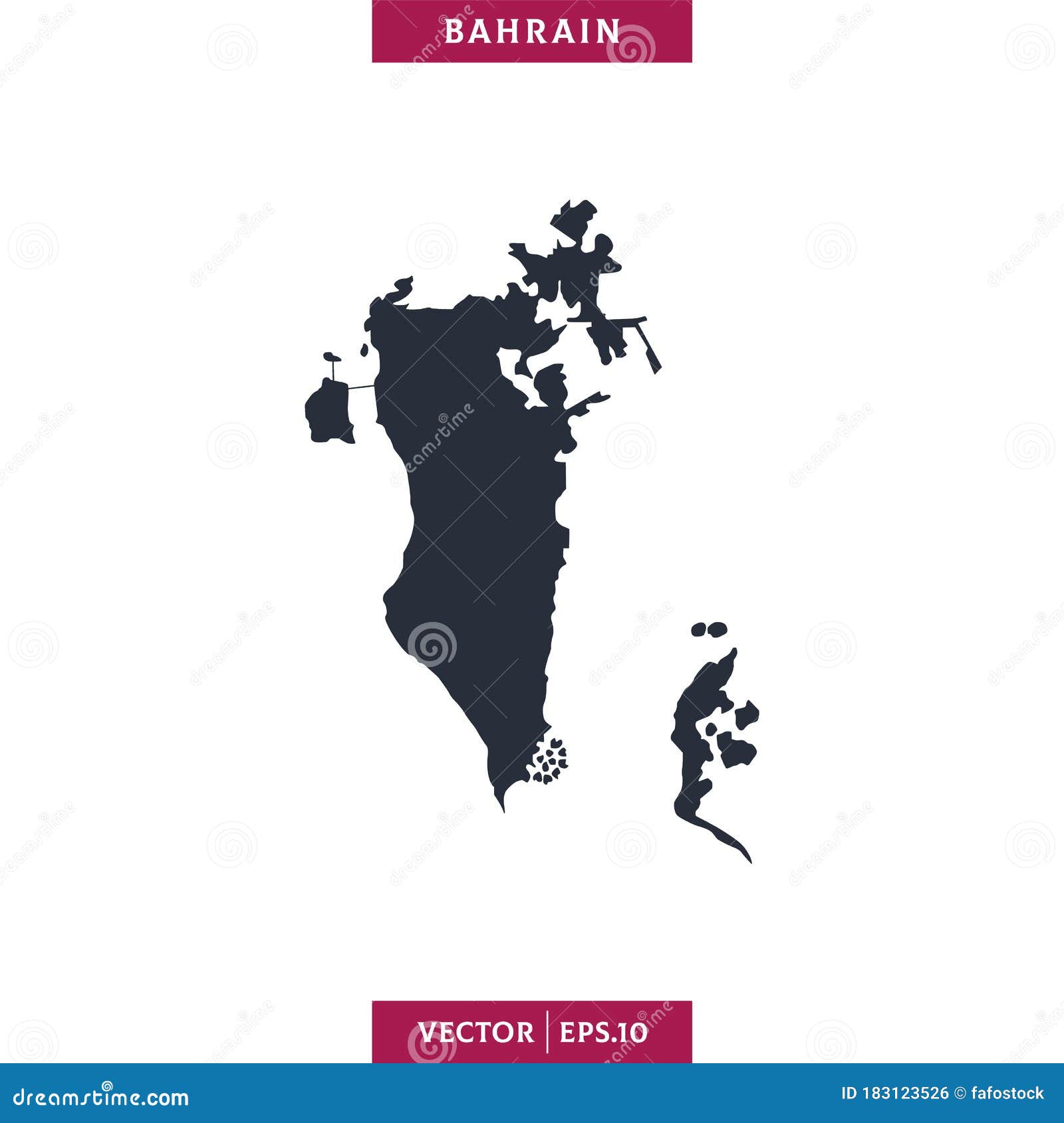 Bahrain Map. High Detailed Map Vector In White Background. Editable ...