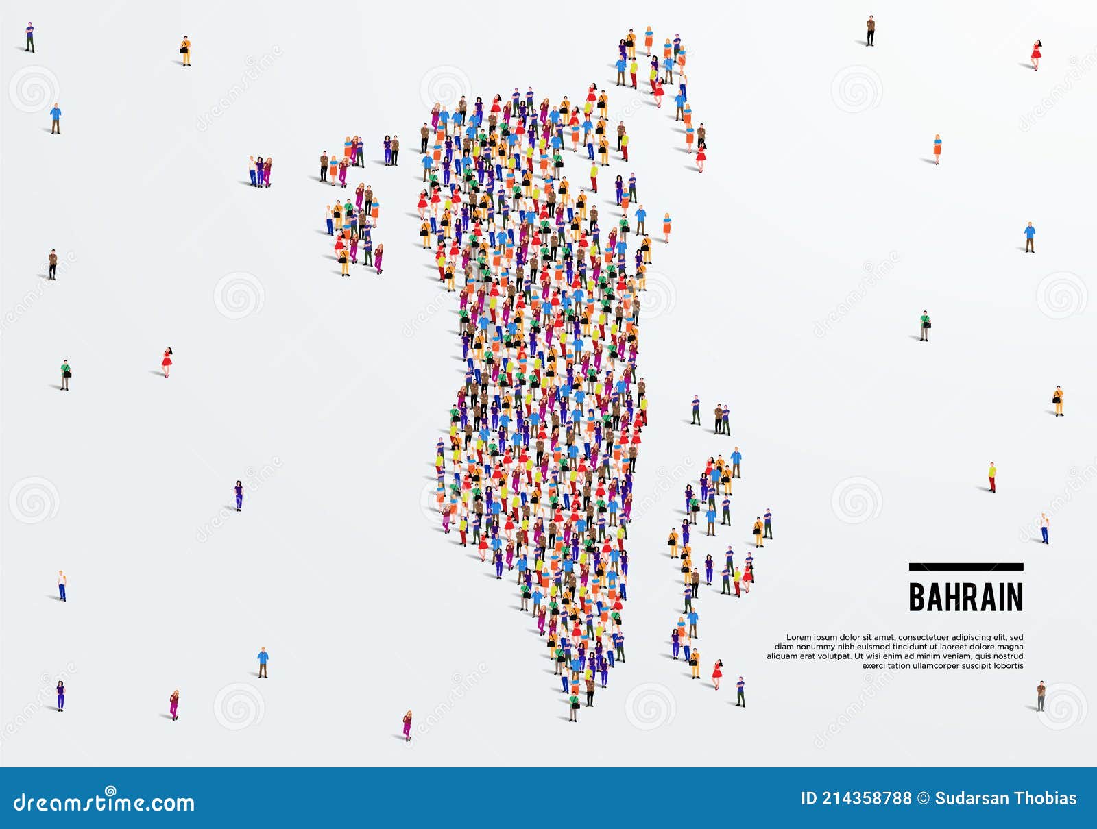 Bahrain People Icon Map. Stylized Vector Silhouette Of Bahrain ...