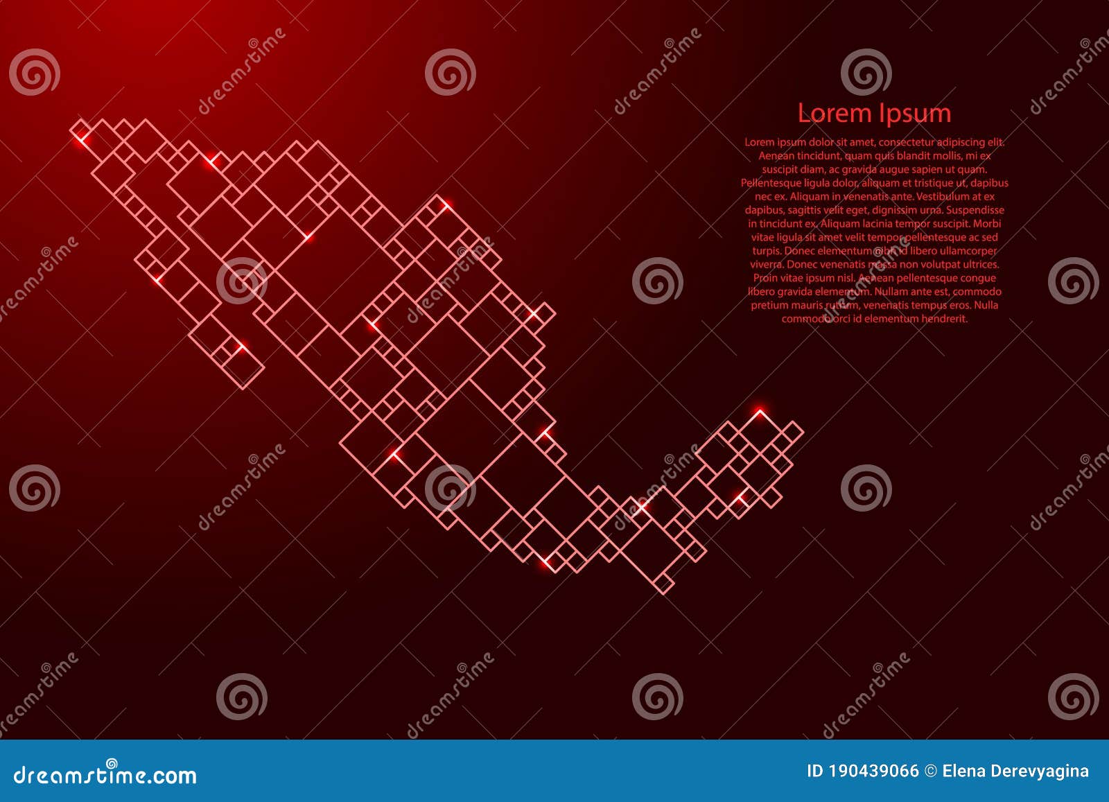 Bahrain Map from Red Pattern from a Grid of Squares of Different Sizes ...